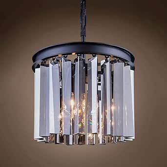 Crystal Prysm Smoke Crystal Prism 3 Light 12" Grey Iron Chandelier ...