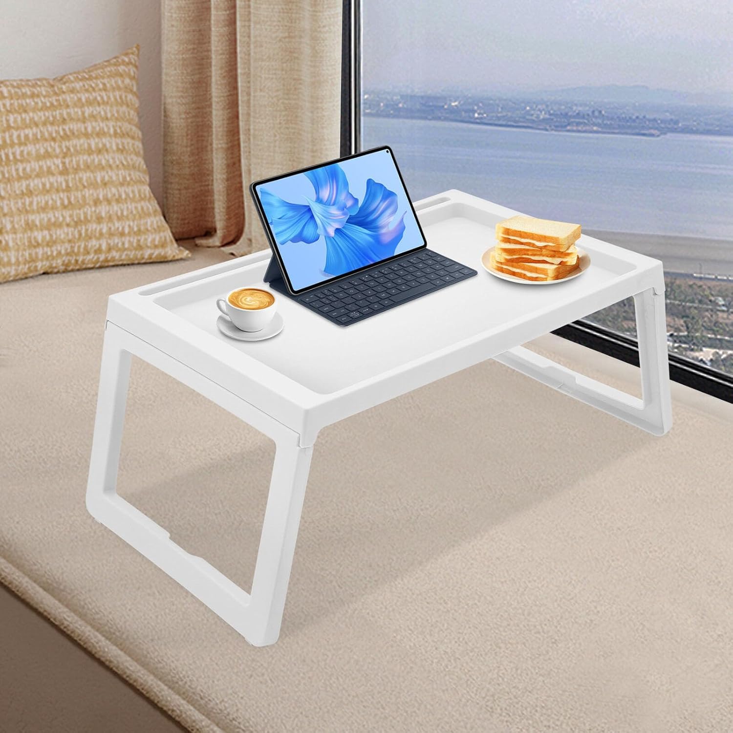 Amazon.com: 6-Pack Folding Lap Desks with Charging Port, White Lap ...