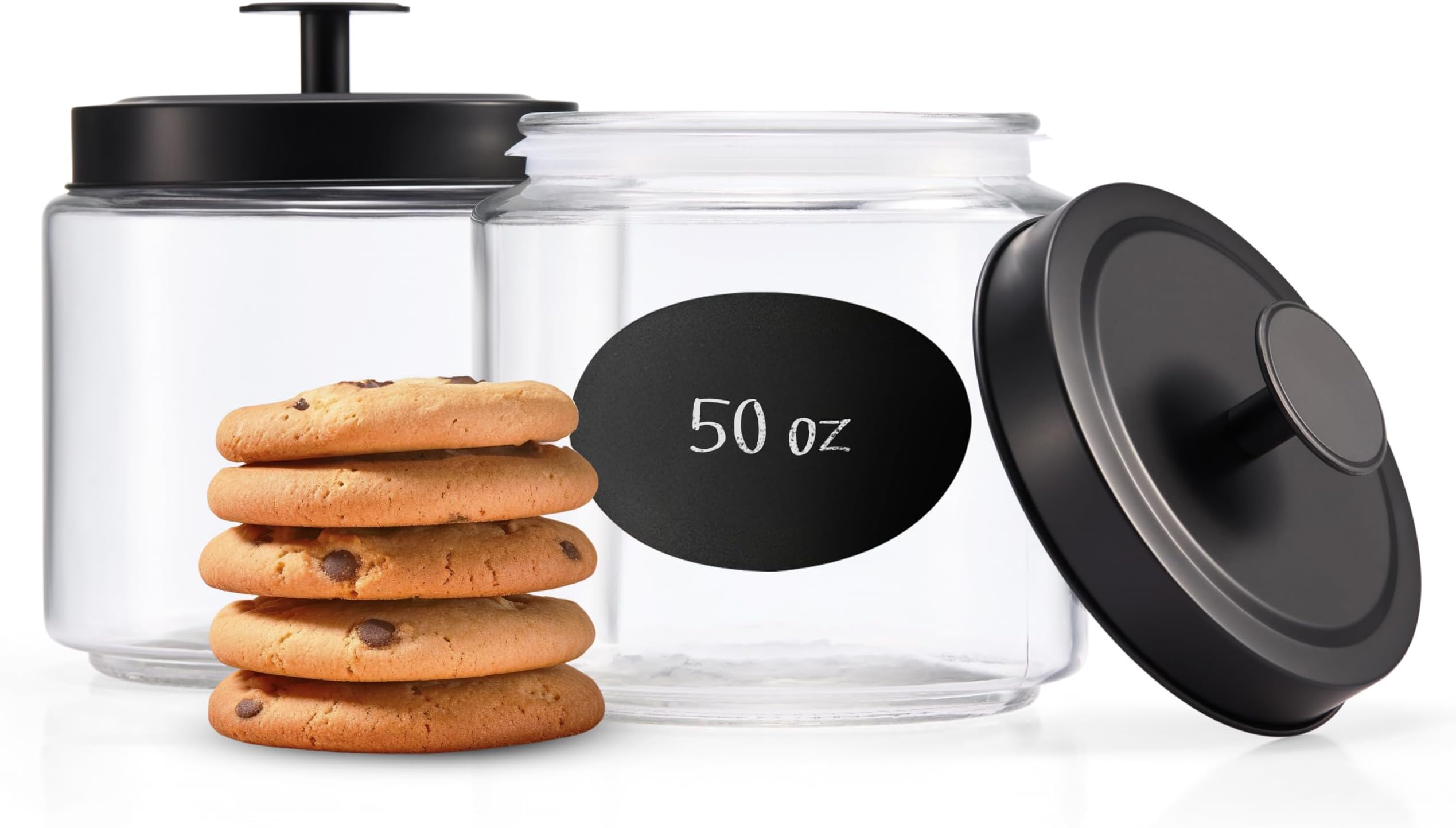 Amazon.com: Circleware Canister Glass with Black Chalkboard and Metal ...
