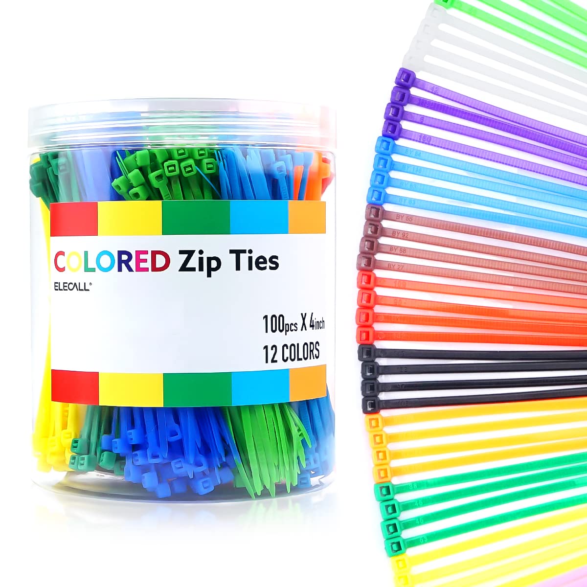 Amazon.com: 1200pcs Small Colored Zip Ties 12 Colors 4 Inch Multicolor ...
