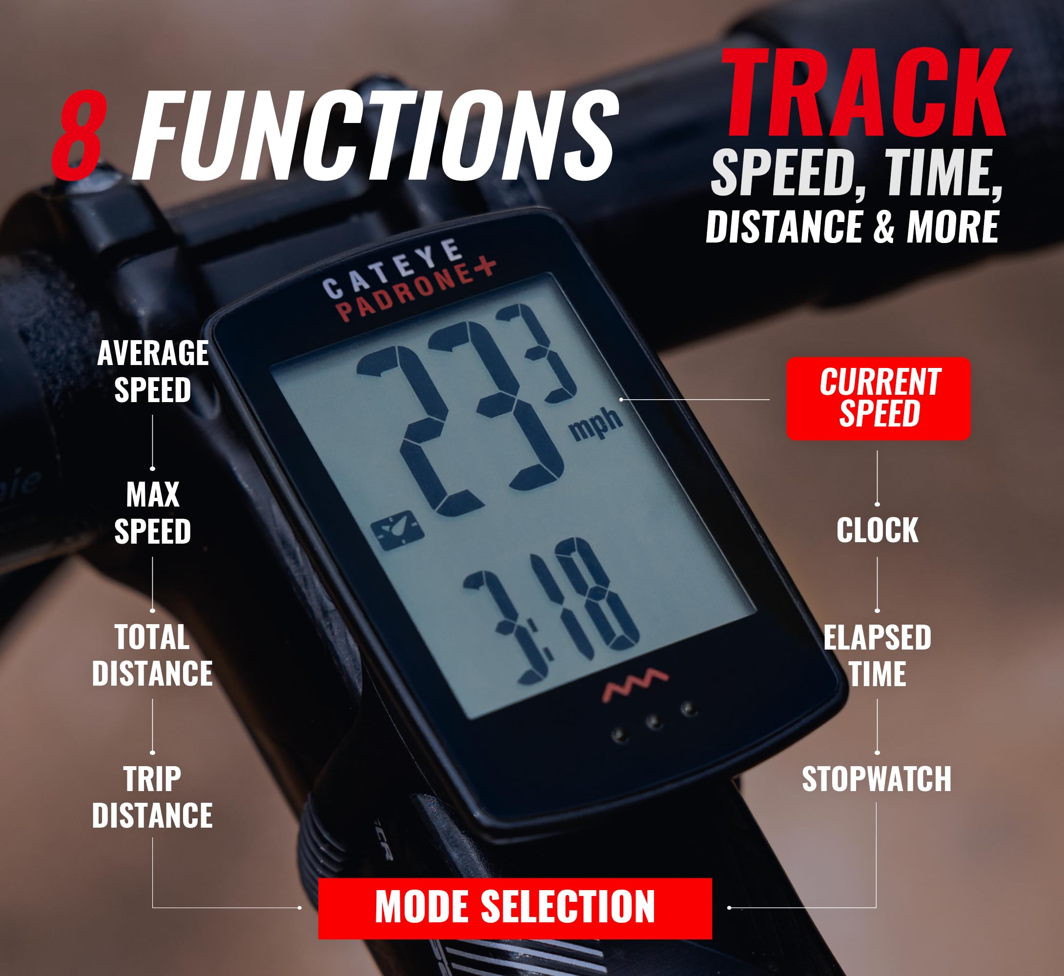 Snapklik.com : CATEYE Padrone Plus Bike Computer Oversized Display ...