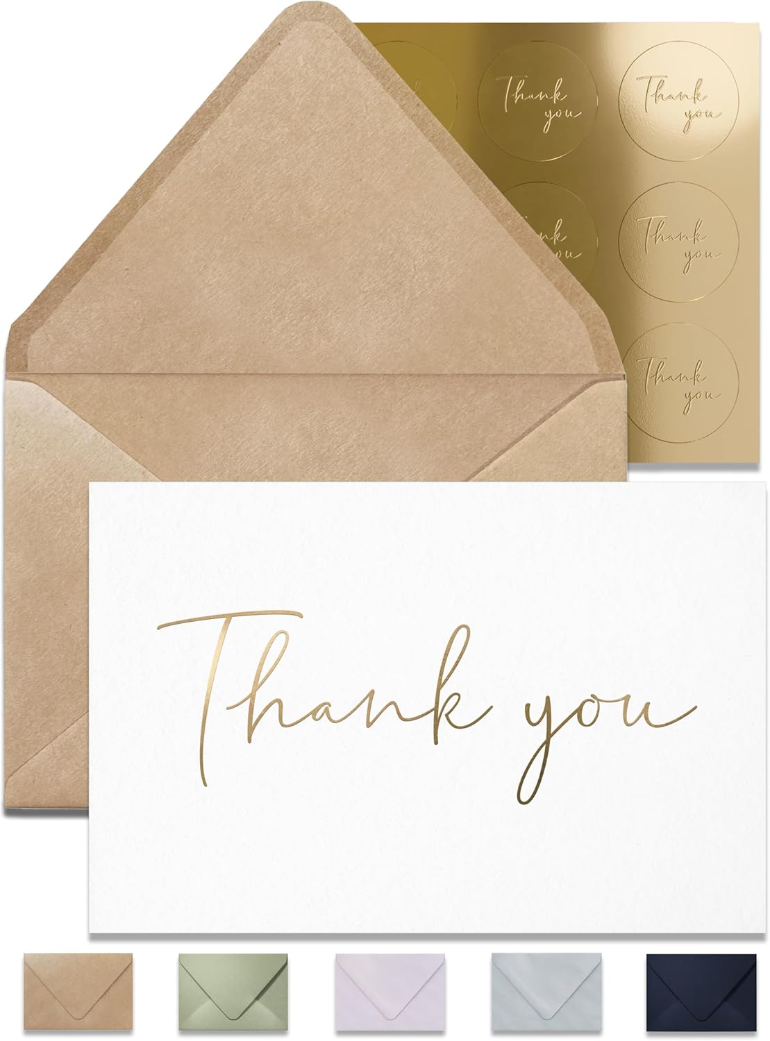Amazon.com : Thank You Cards & Envelopes Set of 100 - Wedding, Baby ...