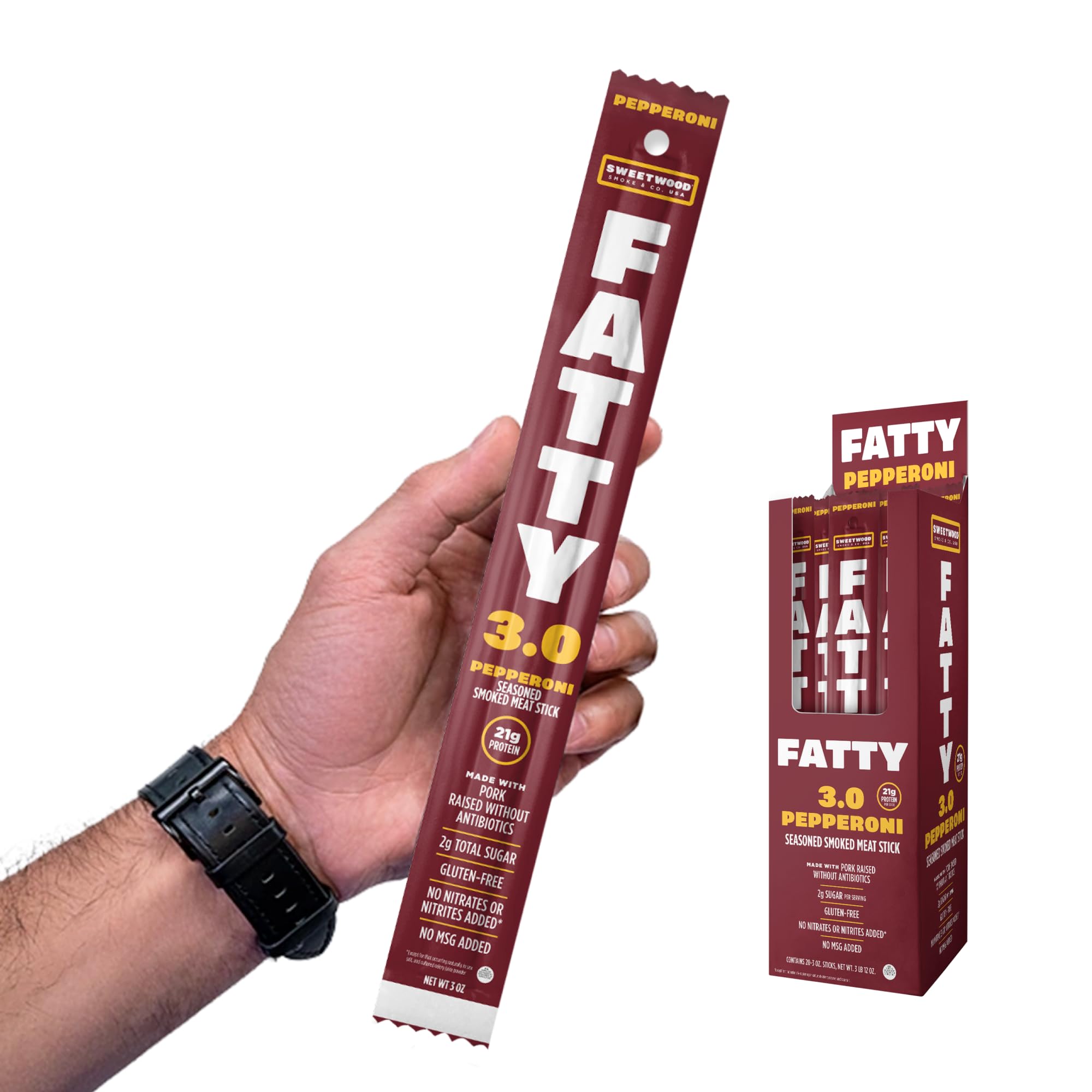 Amazon.com: FATTY Meat Sticks, Grass-Fed Beef, High Protein Snack ...