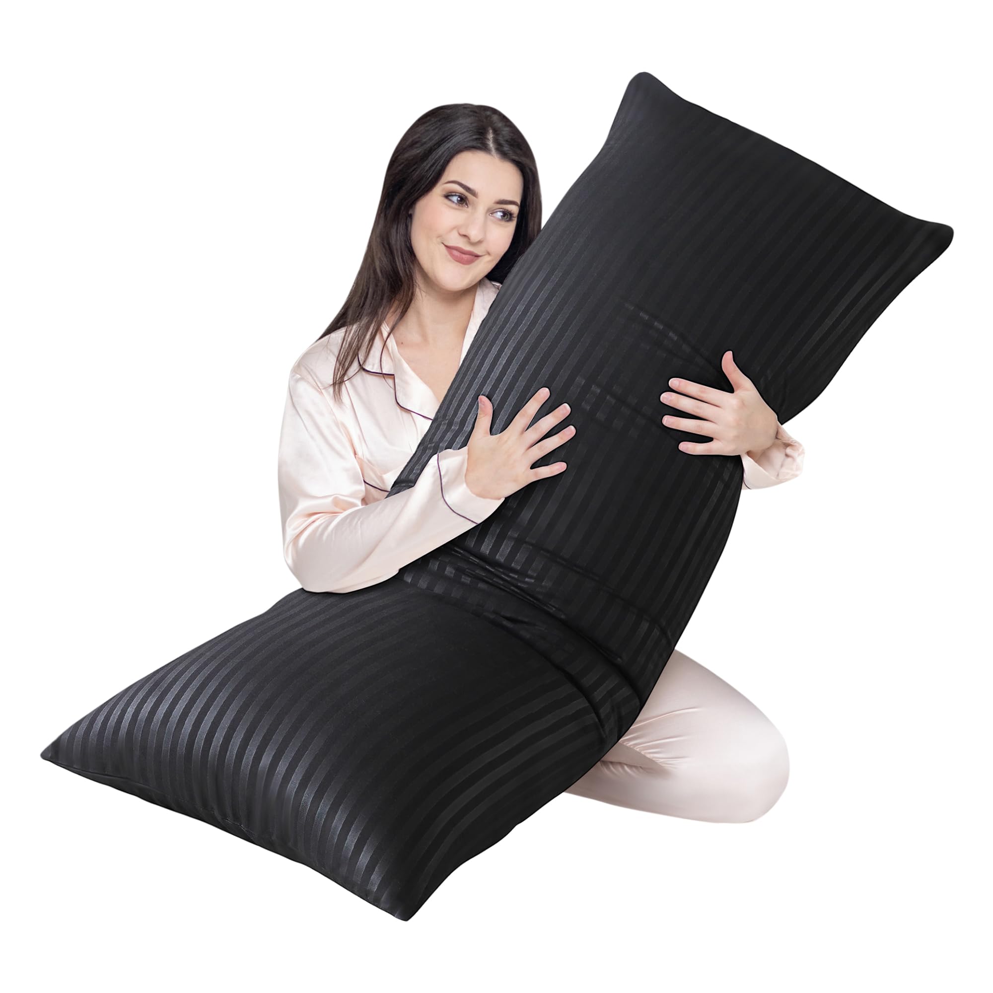 Amazon.com: Cosybay Black Full Body Pillow Insert - Fluffy Long Bed ...