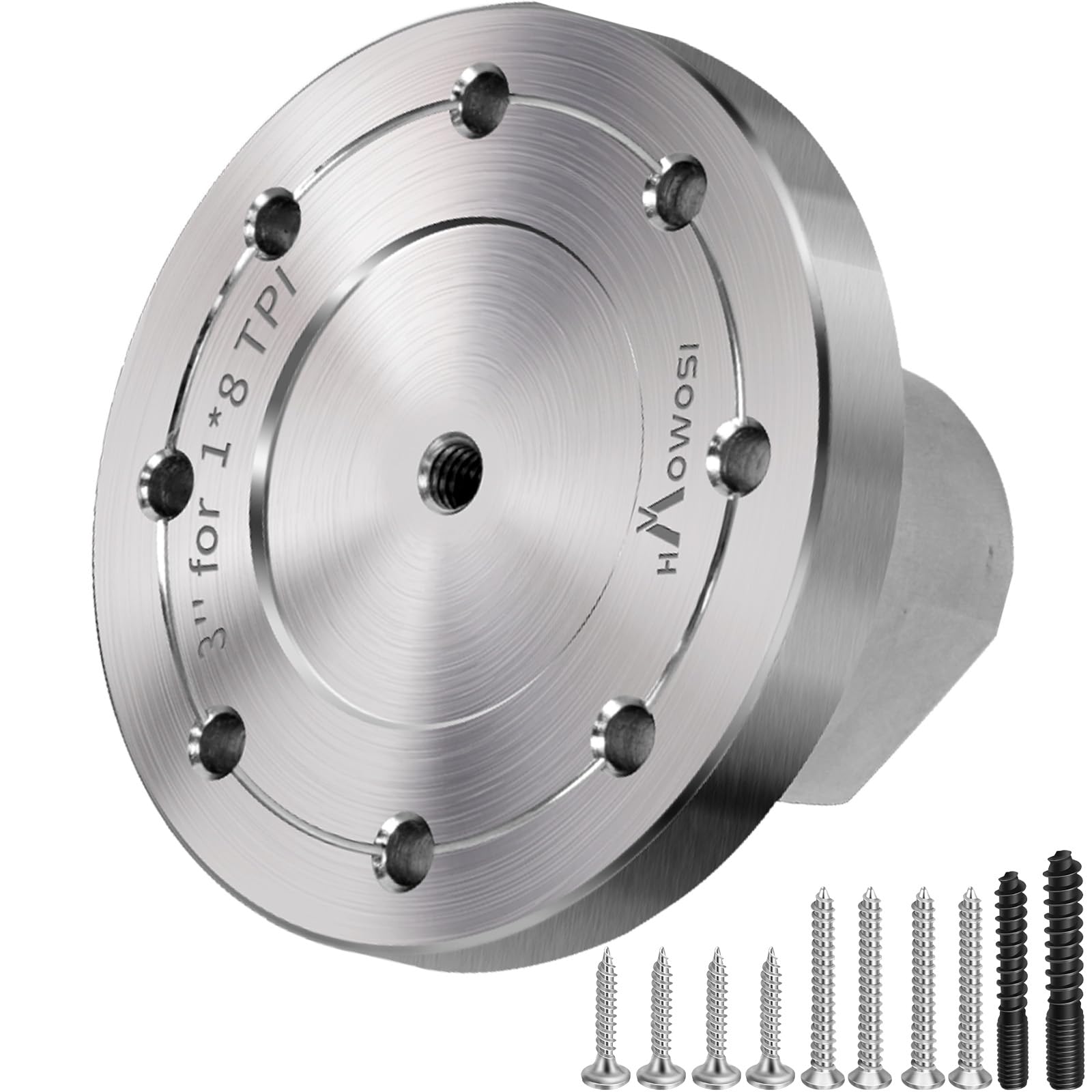 3" Steel Wood Lathe Faceplate,Faceplate for Wood Lathe,Lathe Face Plate Fit for 1" x 8TPI ...