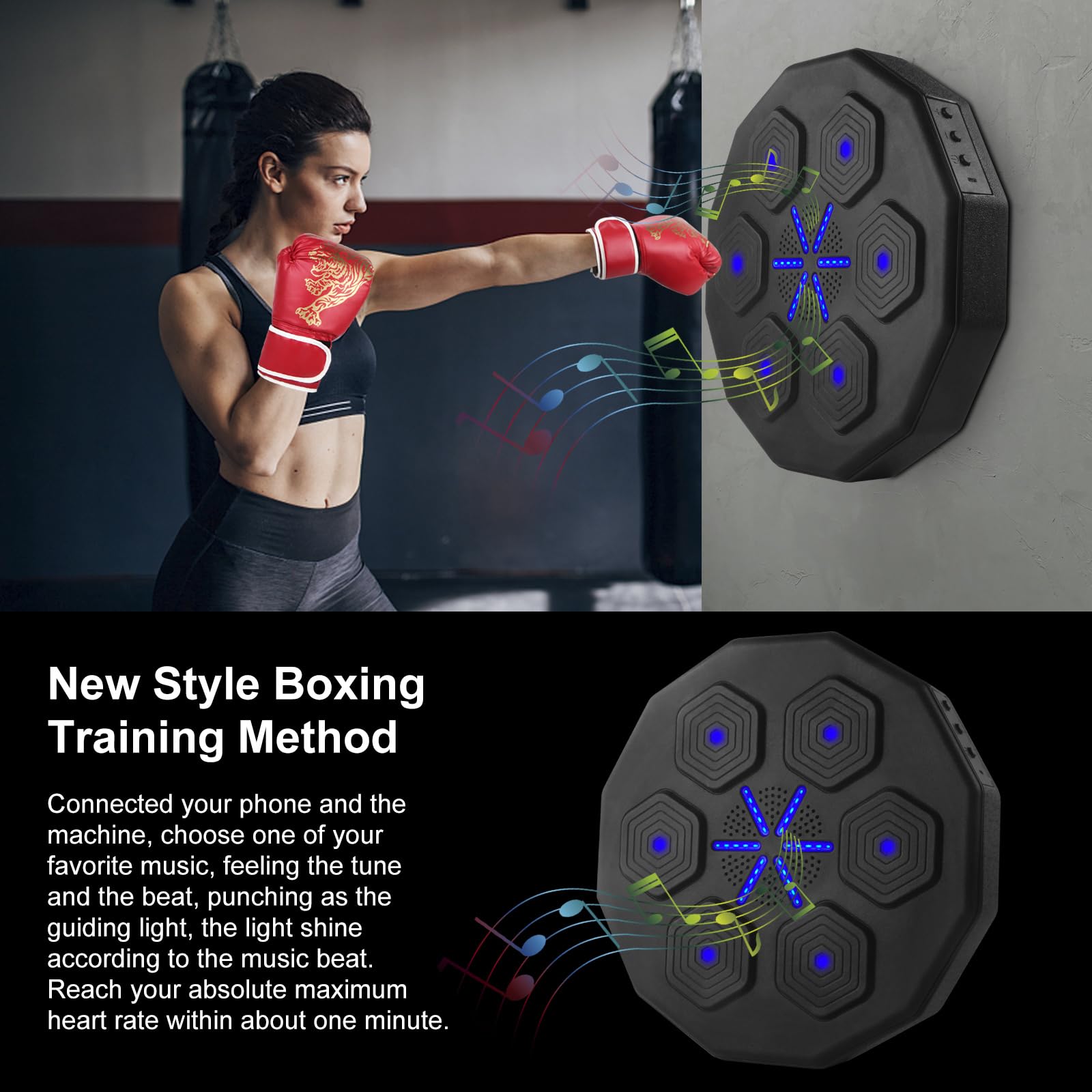 Music Boxing Machine Wall Mount Boxing Equipment Home Boxing System ...