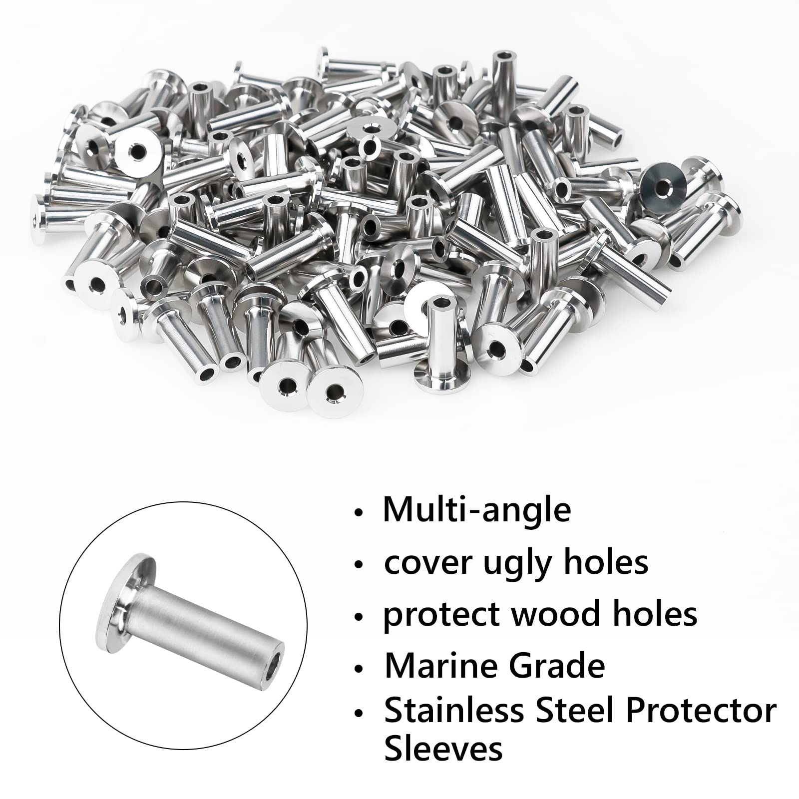 Snapklik.com : Pluden 40 Pack Stainless Steel Protector Sleeves Cable ...