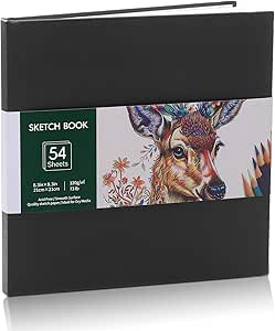 Amazon.com: Hardcover Sketch Book, Square Small Sketchbook 8.3×8.3in ...
