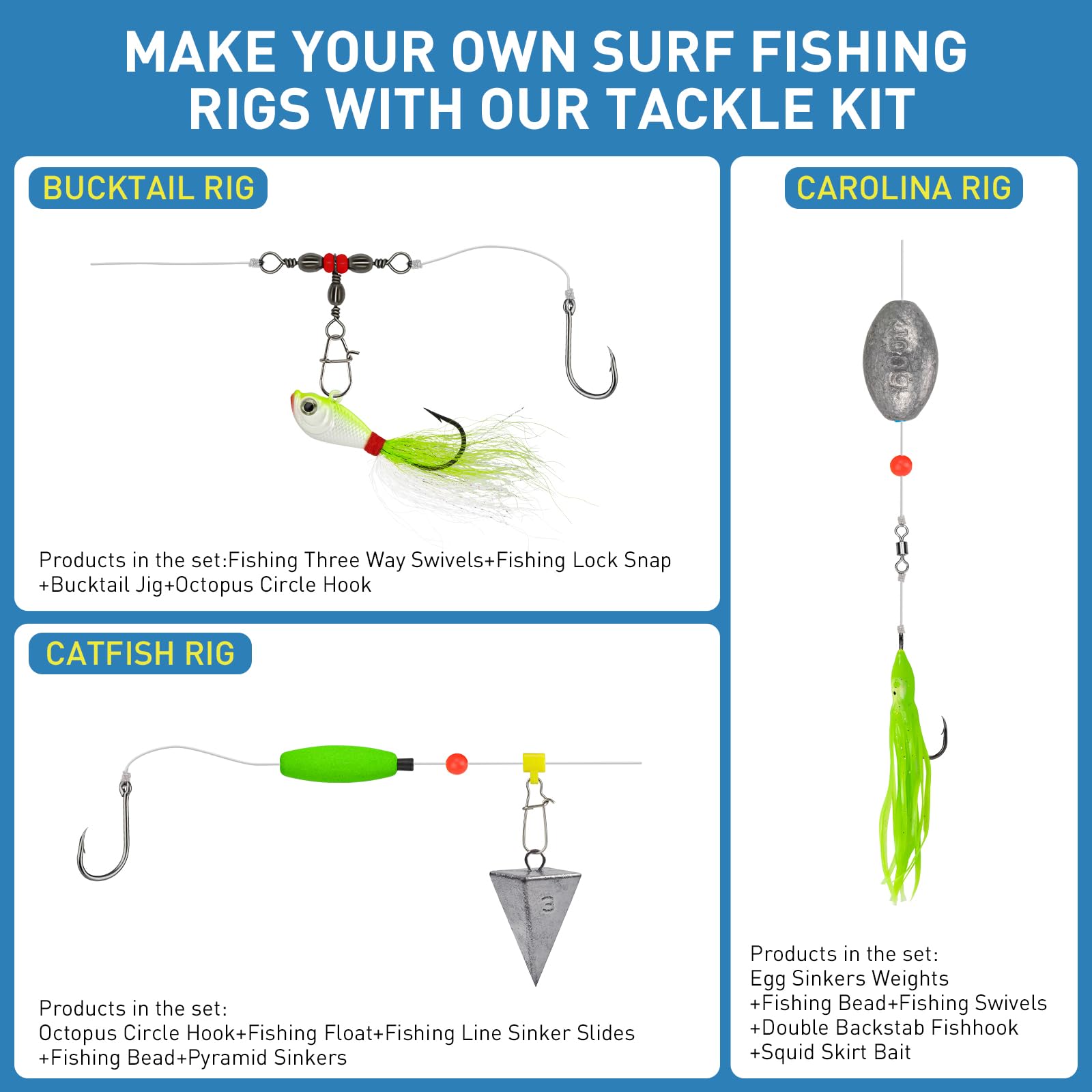 Fishing Boat THKFISH Surf Fishing Tackle Kit - 188 Piece Saltwater Gear ...