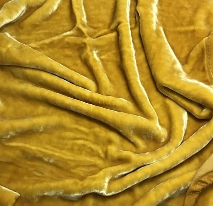 Amazon.com: Honey Mustard Yellow - Hand Dyed Silk Velvet Fabric -Fat 1/ ...