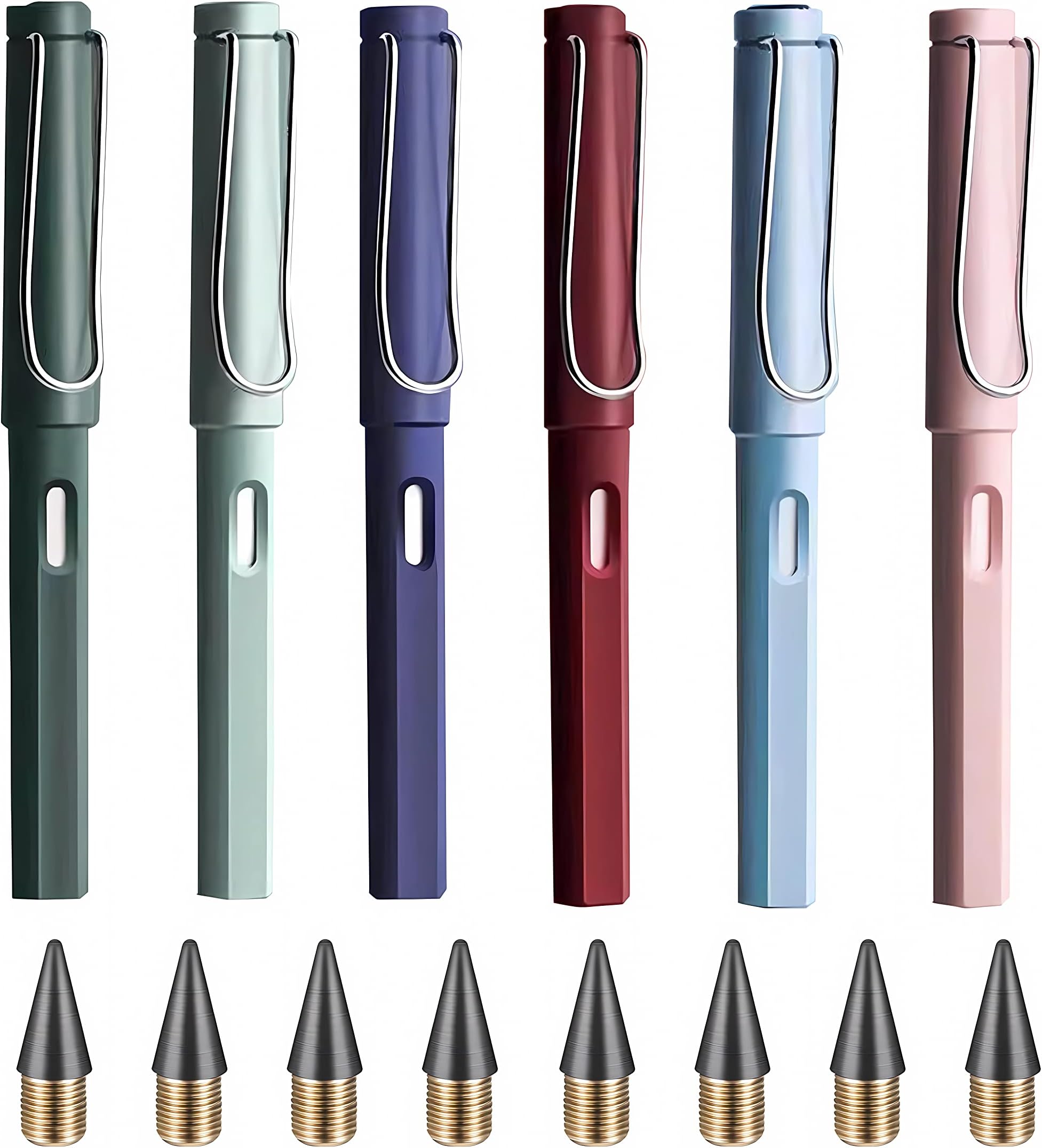 Amazon.com : Frutasky 12 Colors Forever Pencil with Erase - Long ...