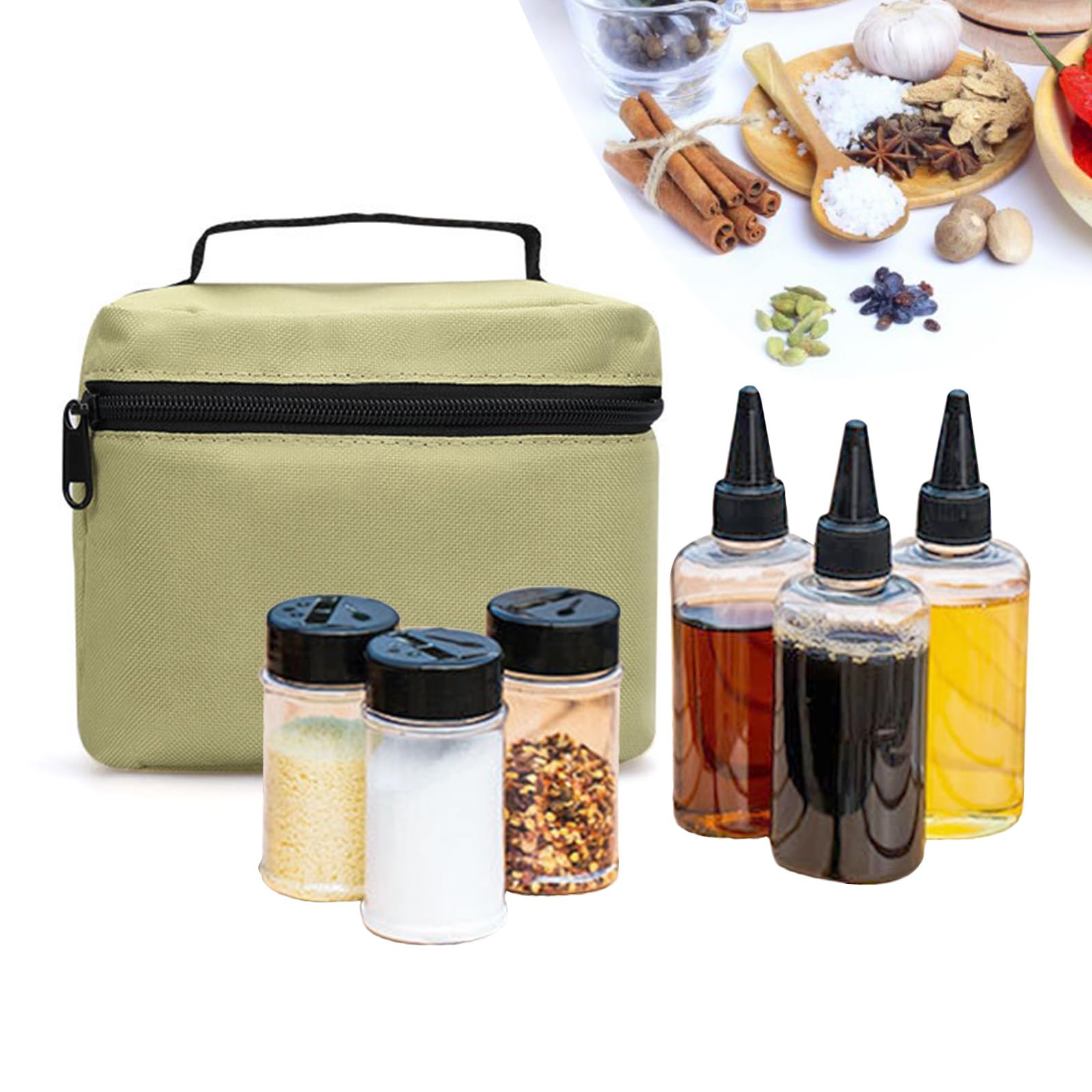 RoseFlower Camping Portable Spice Jars Set, Outdoor sanuce bottle of 6 ...