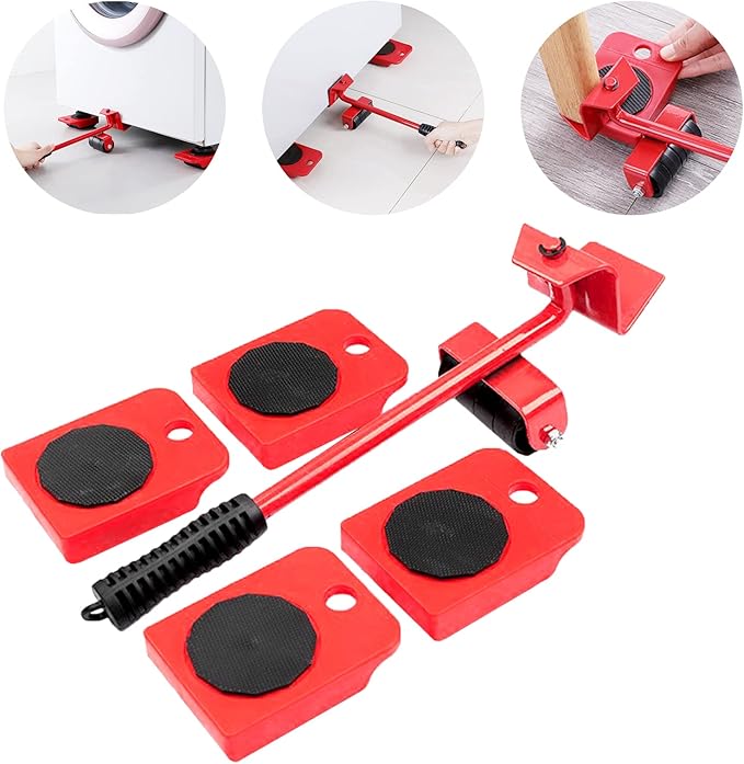 Furniture Lifter Heavy Appliance Dolly Rollers Wheel Slider Mover Tool ...