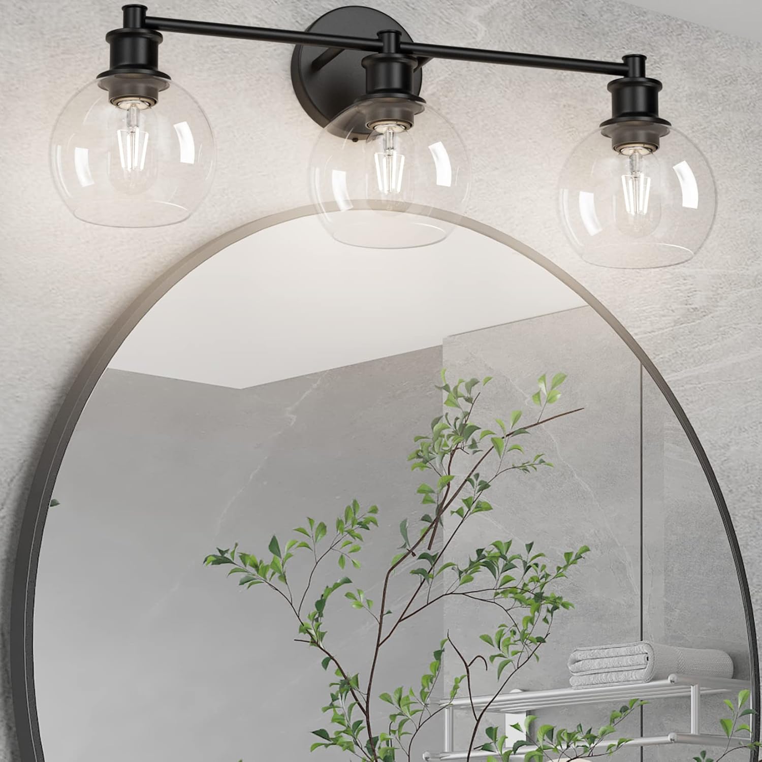 Tipace Industrial Bathroom Vanity Lighting Fixtures 3-Lights Vintage ...