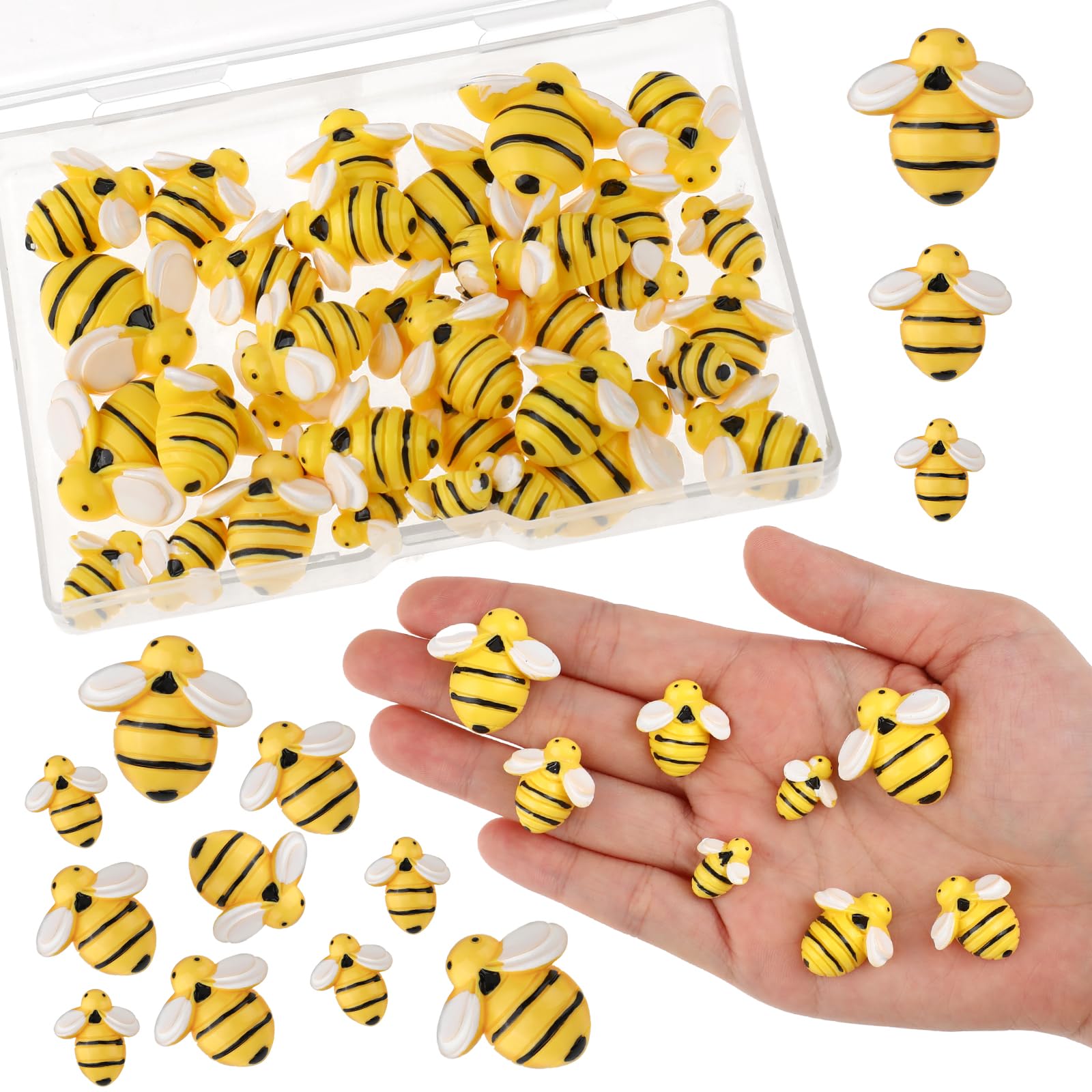 Amazon.com: Tiny Resin Bees Decors, 35 Pcs Tiny Bees Resin Bumble Bees ...