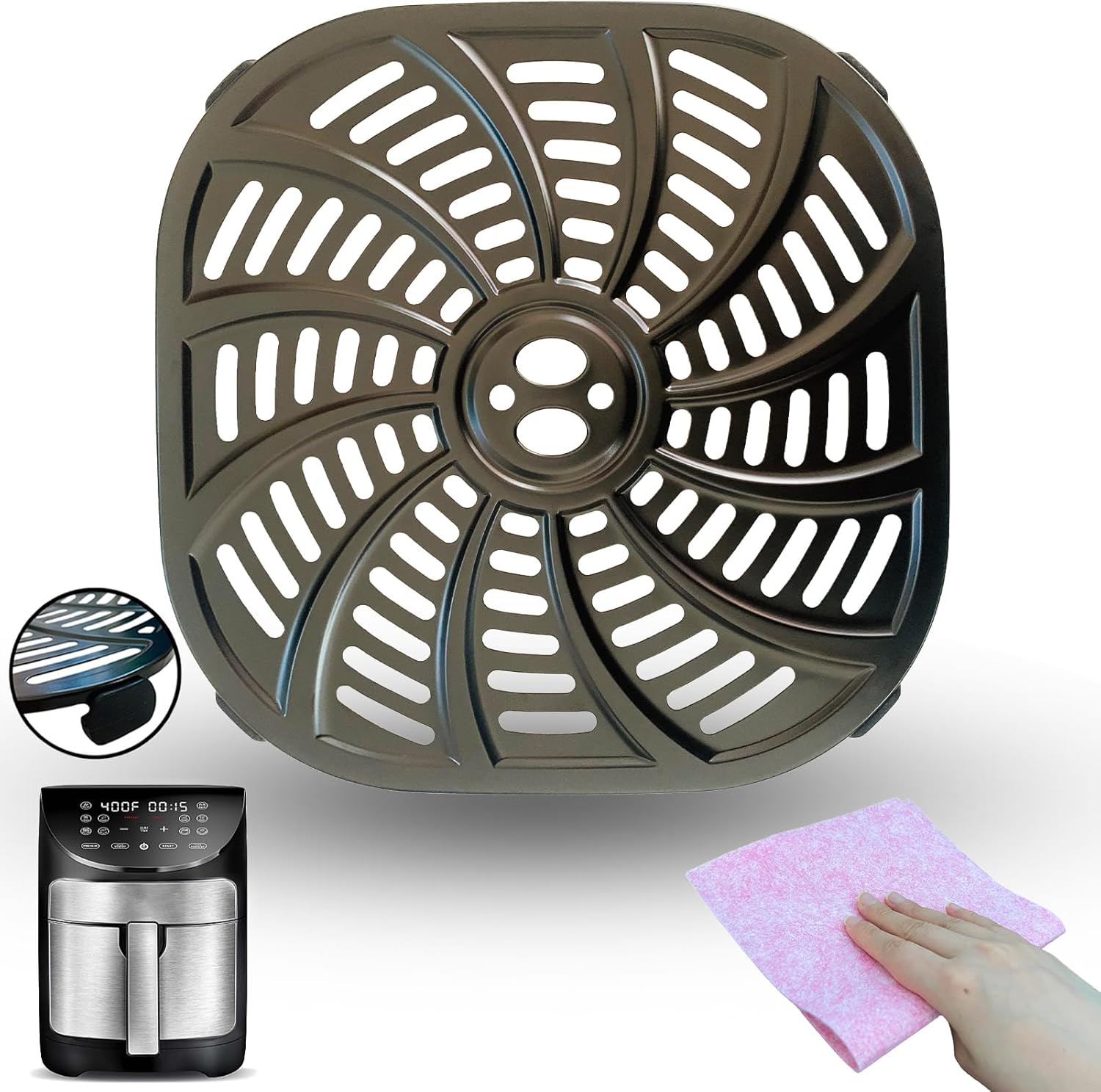 Amazon.com: CyHiThai 7QT Square Air Fryer Crisper Plate for Gourmia ...