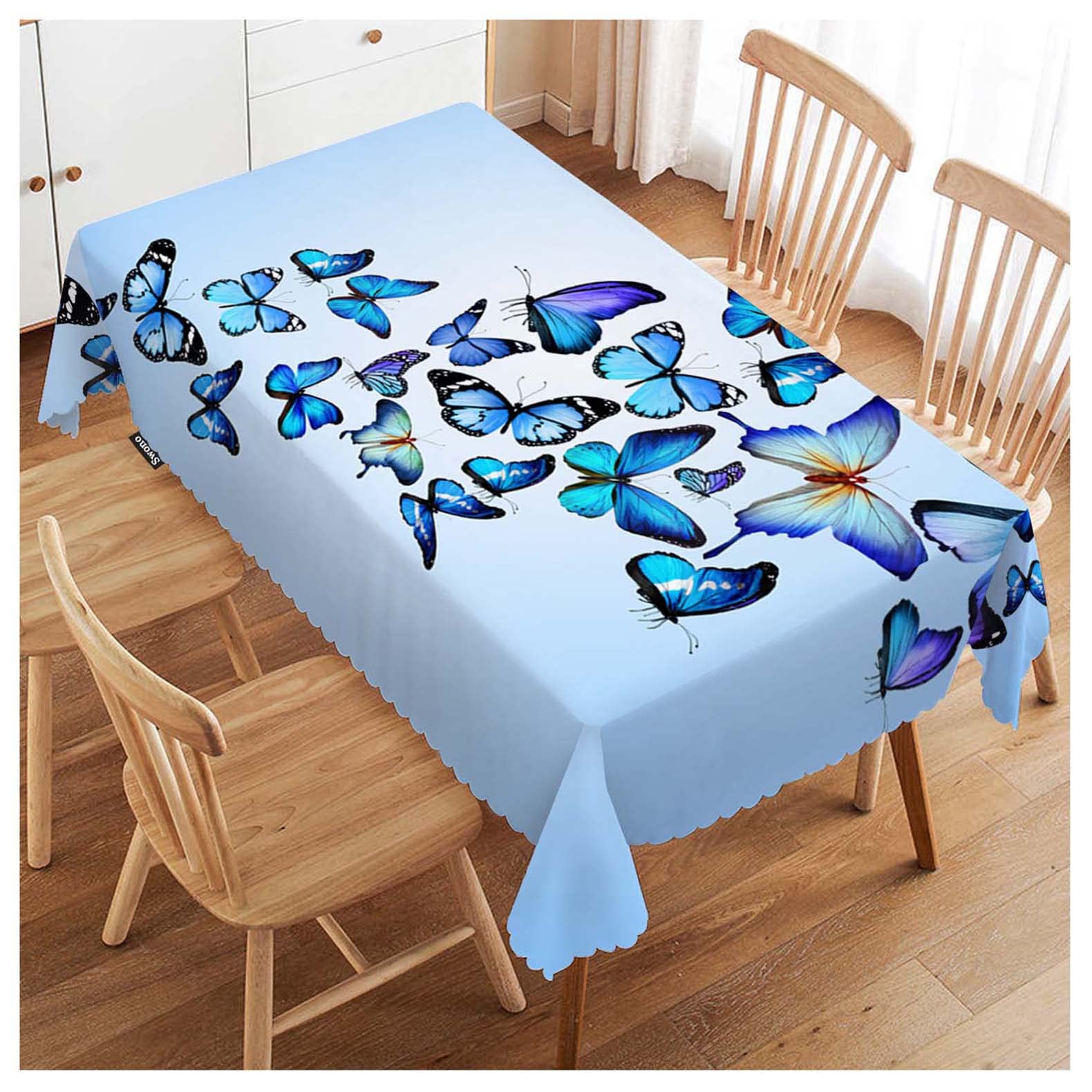 Amazon.com: Swono Butterflies Table Cloth Rectangle Tables Nature ...