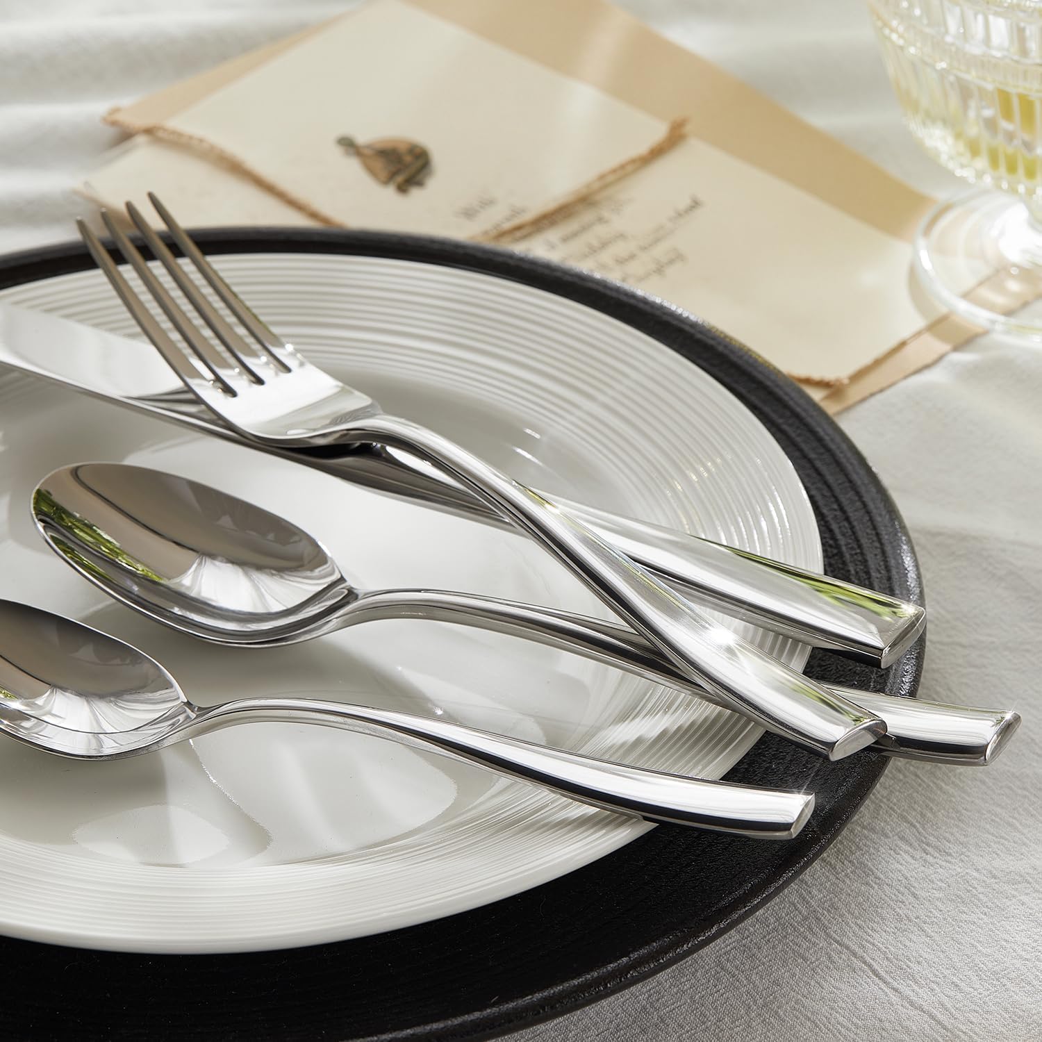 Flatware Sets HIKAA 40-Piece Stainless Steel Flatware Set - Fibonacci ...