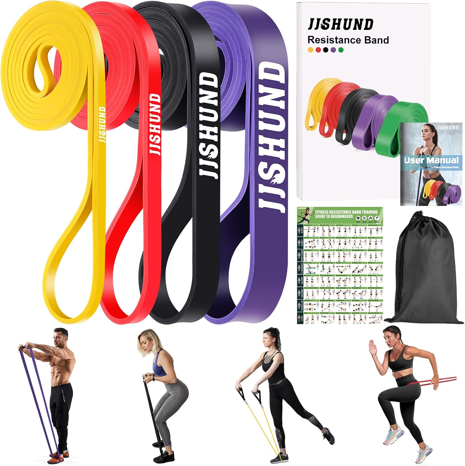 4 Piezas Gomas Elasticas Musculacion, Bandas Elasticas Musculacion con ...