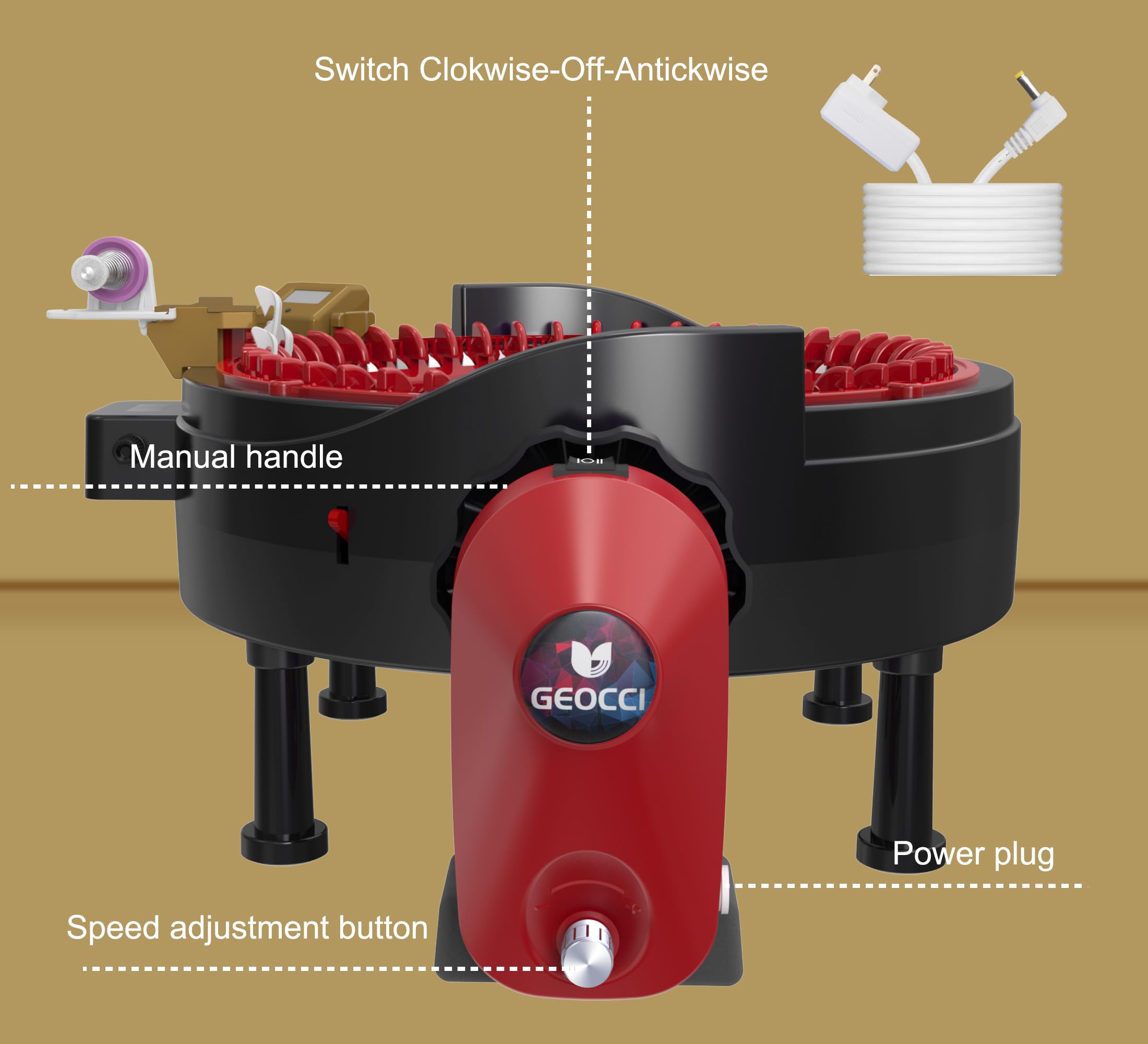 Snapklik.com : GEOCCI Knitting Machine Adapter, Suitable For ADDI 46 ...