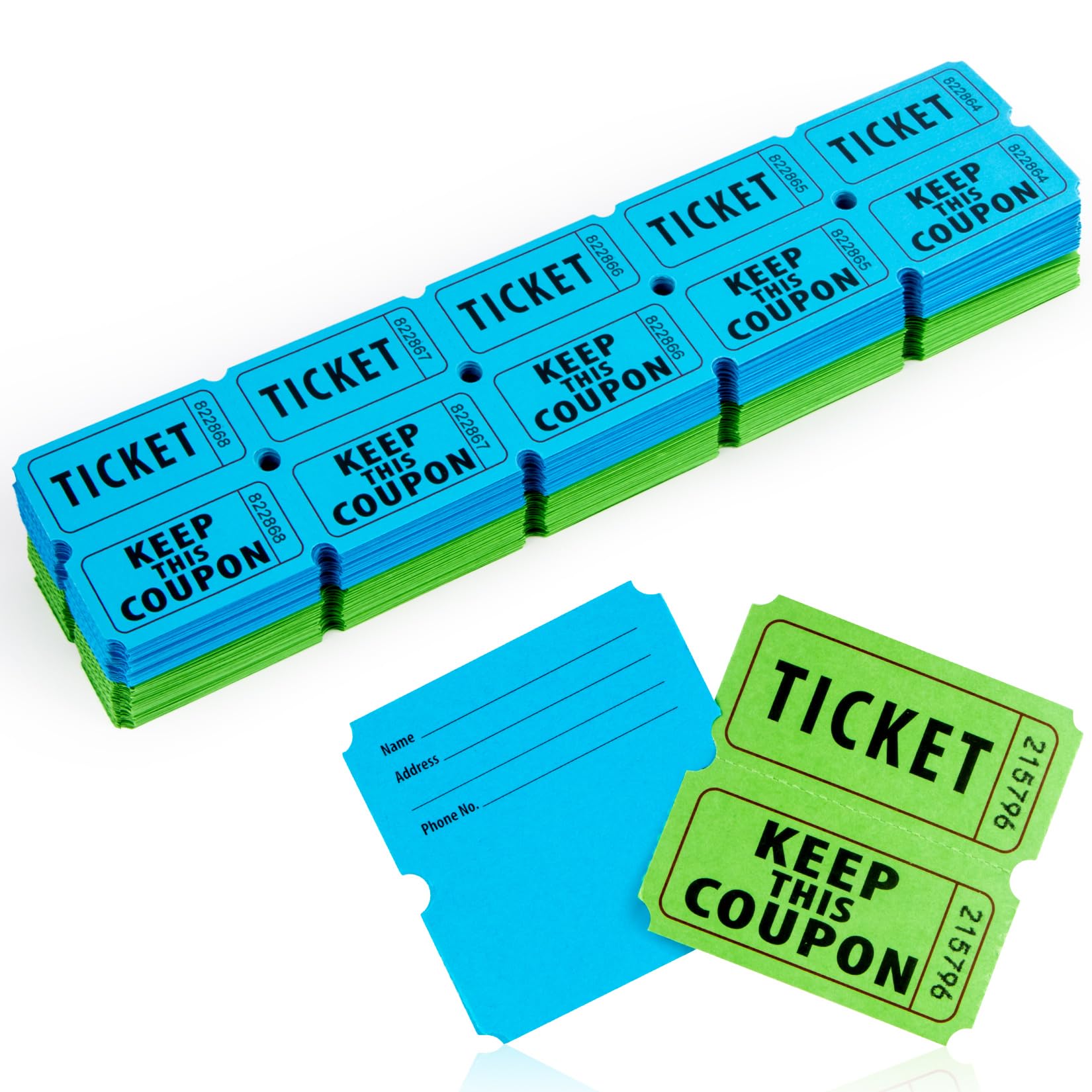 Snapklik.com : MAQIHAN 400 PCS Double Roll Raffle Tickets - 50/50 ...