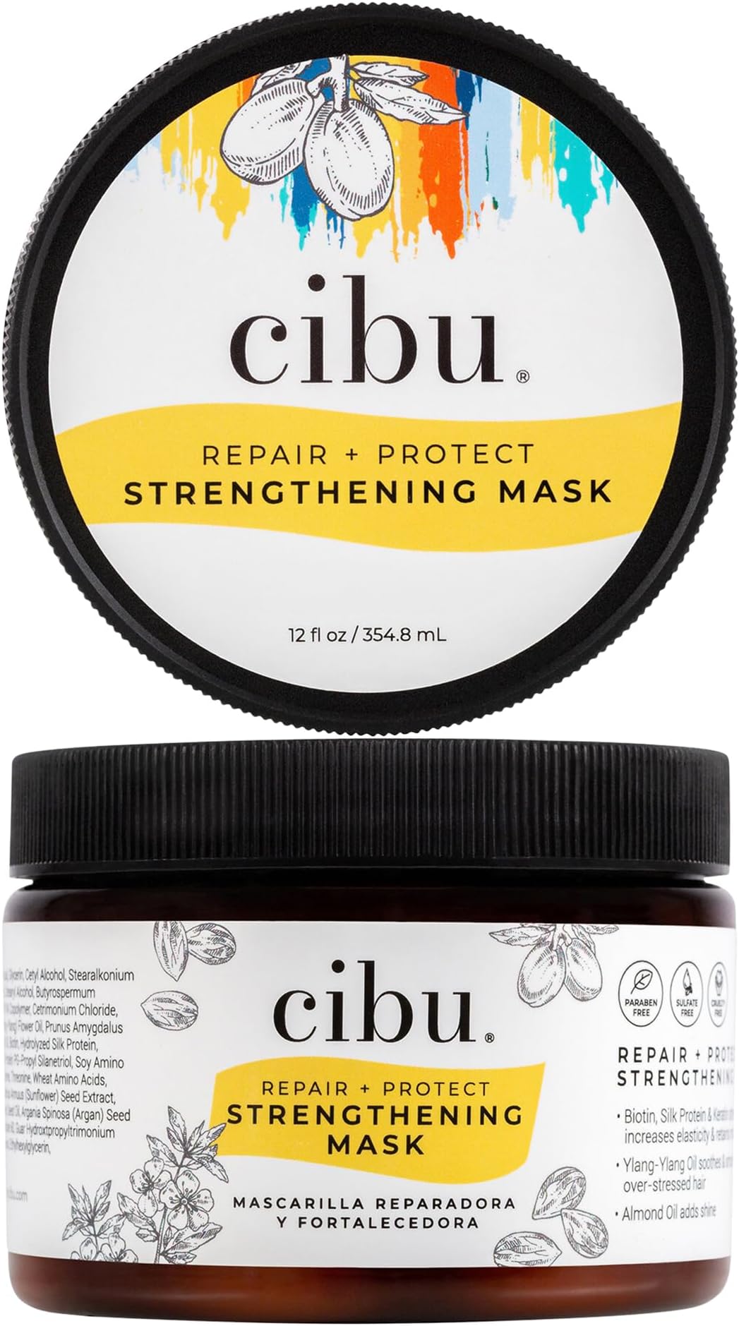 Amazon.com: CIBU Repair Strengthening Mask - Hydrating for Damaged Hair ...