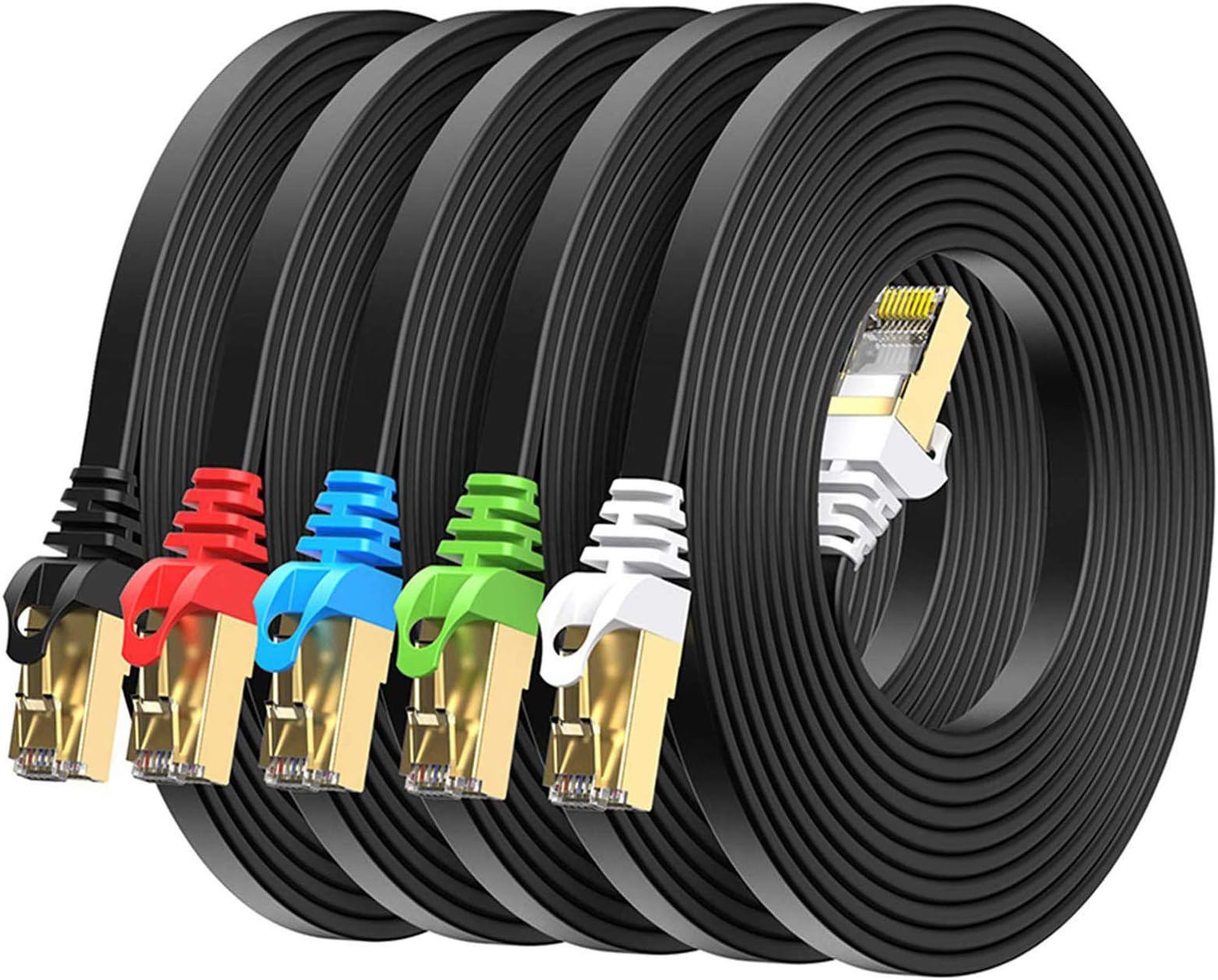 Amazon.com: BUSOHE Cat8 Ethernet Cable 10FT 5 Pack Multi Color, Cat-8 ...