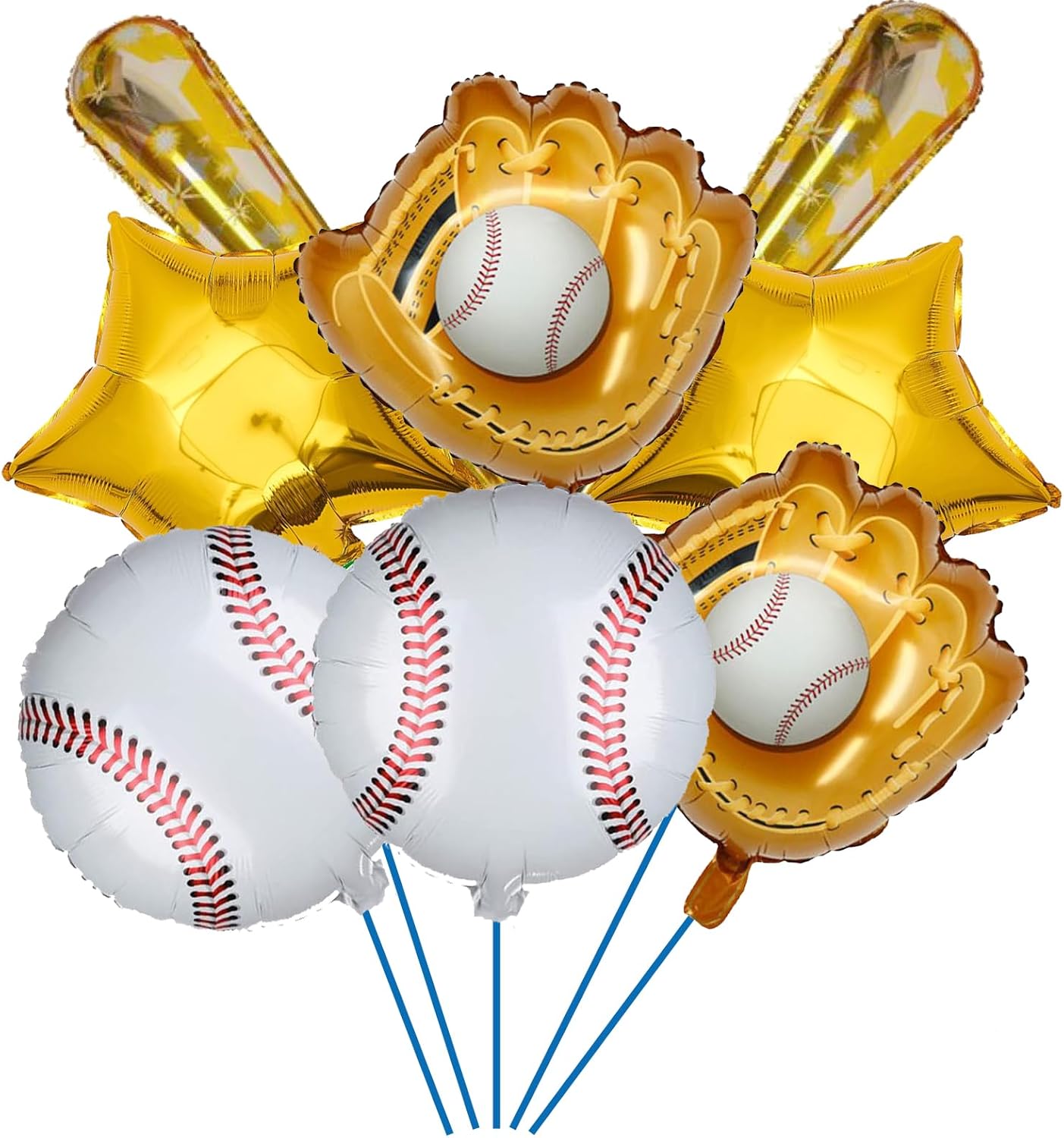 Amazon.com: 8PCS Baseball Balloons Baseball Foil Mylar Balloons ...