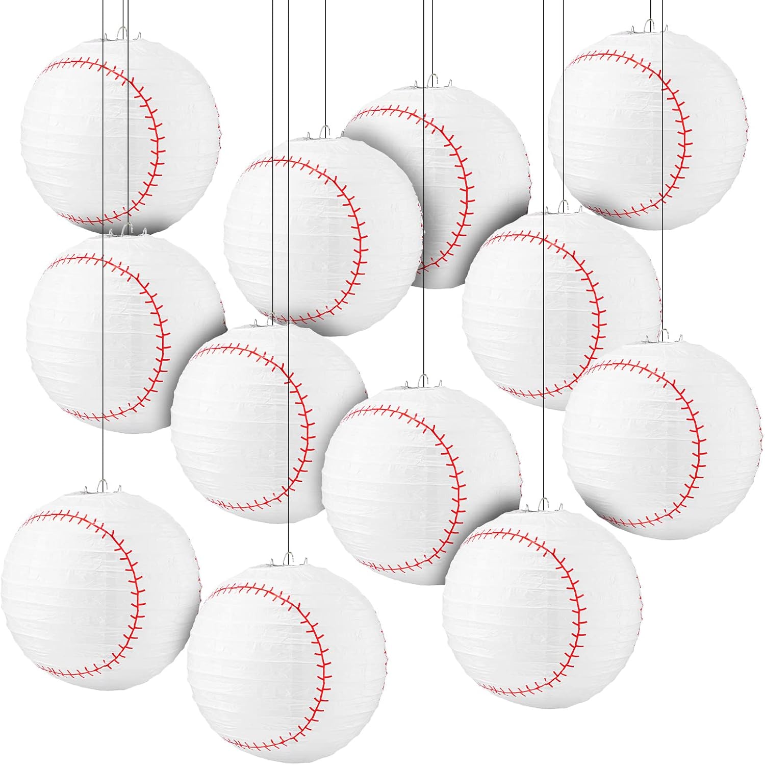 Chengu 12 Pcs Baseball Lanterns Baseball Birthday Party Decorations 8 ...
