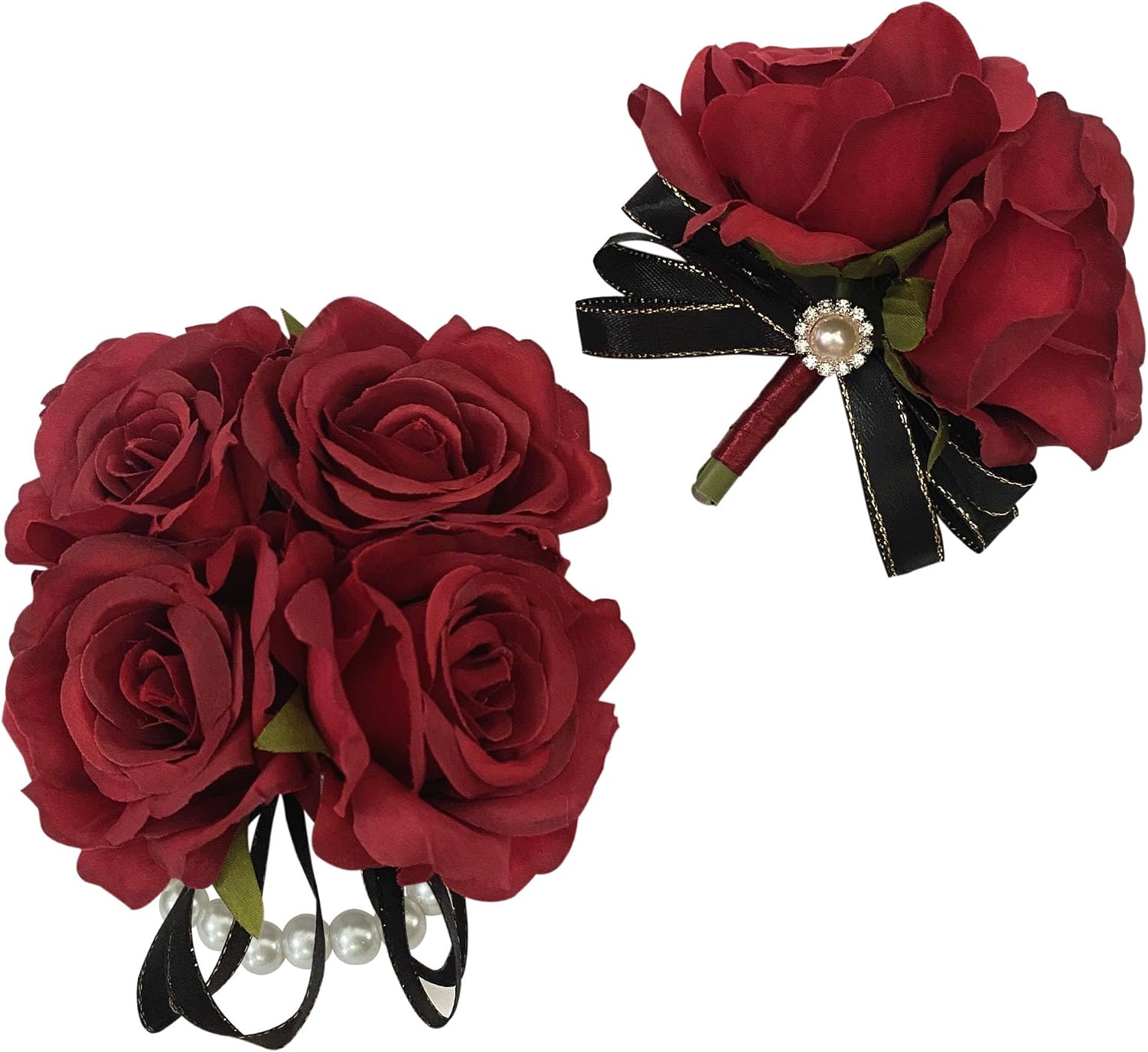 Amazon.com: YOKOKE Prom Corsage and Boutonniere Set, Rose Boutonniere ...