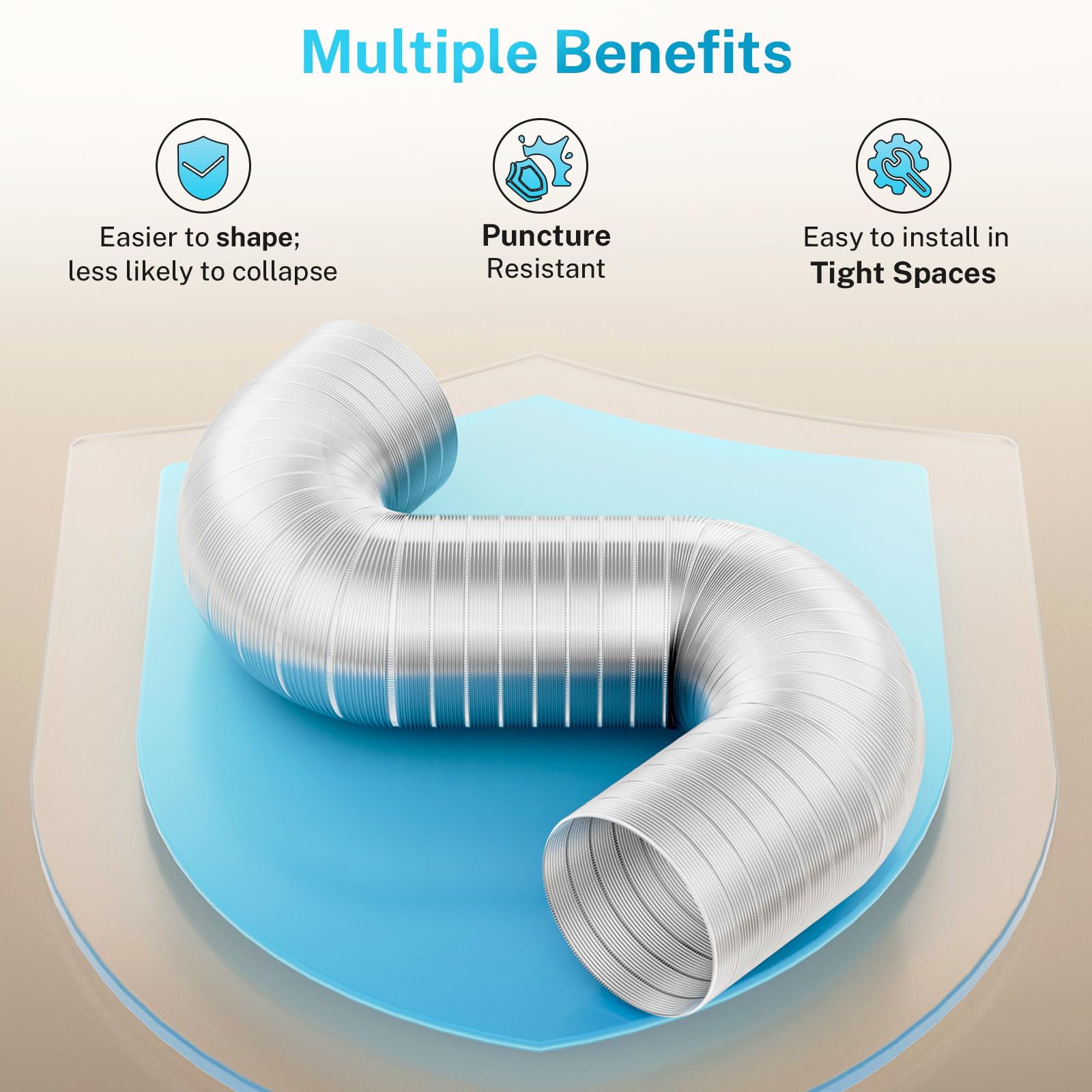 Snapklik.com : HOOMESUN 4 Inch 8FT Semi Rigid Dryer Vent, Flexible ...