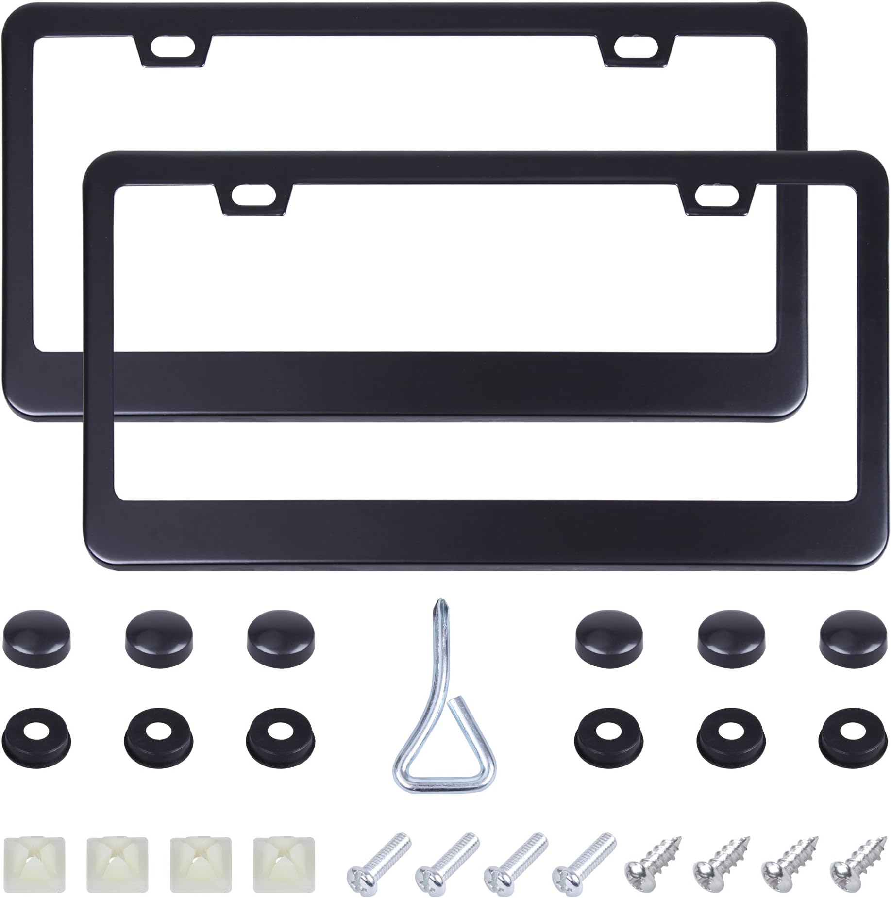 Amazon.com: Tongze Black License Plate Frames: Aluminum Alloy ...