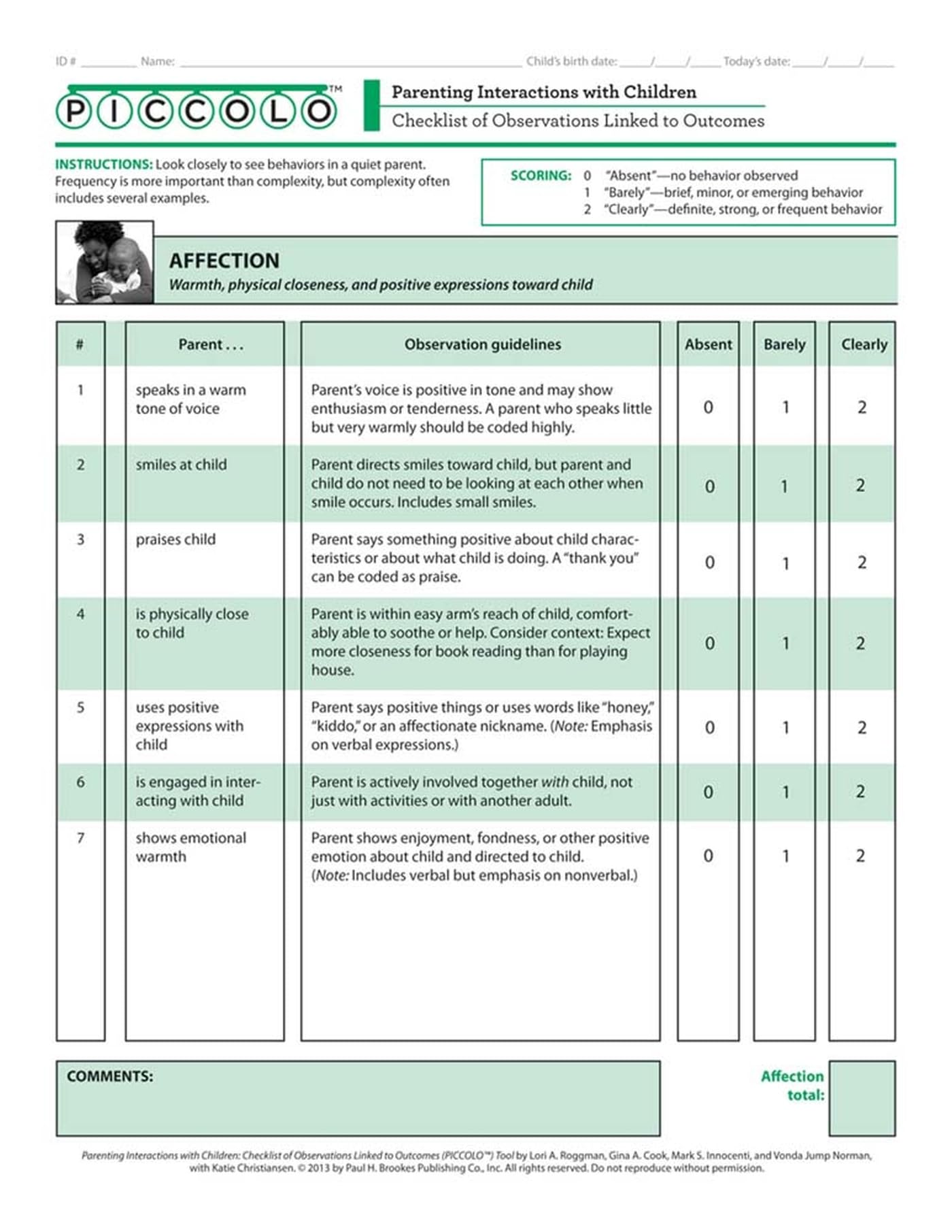 Parenting Interactions with Children: Checklist of Observations Linked ...