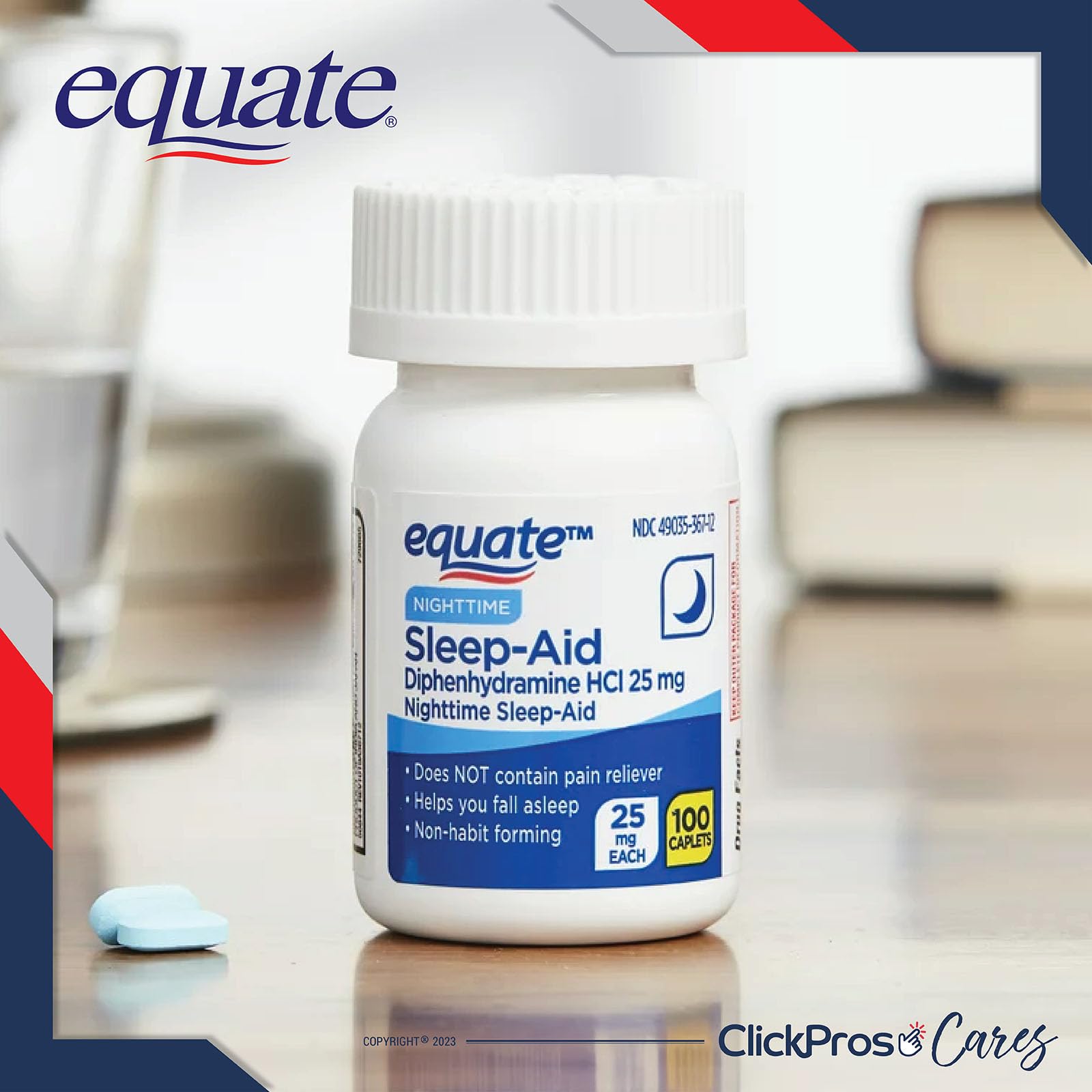 Snapklik.com : ClickPros Equate Nighttime Sleep Aid Diphenhydramine HCl ...