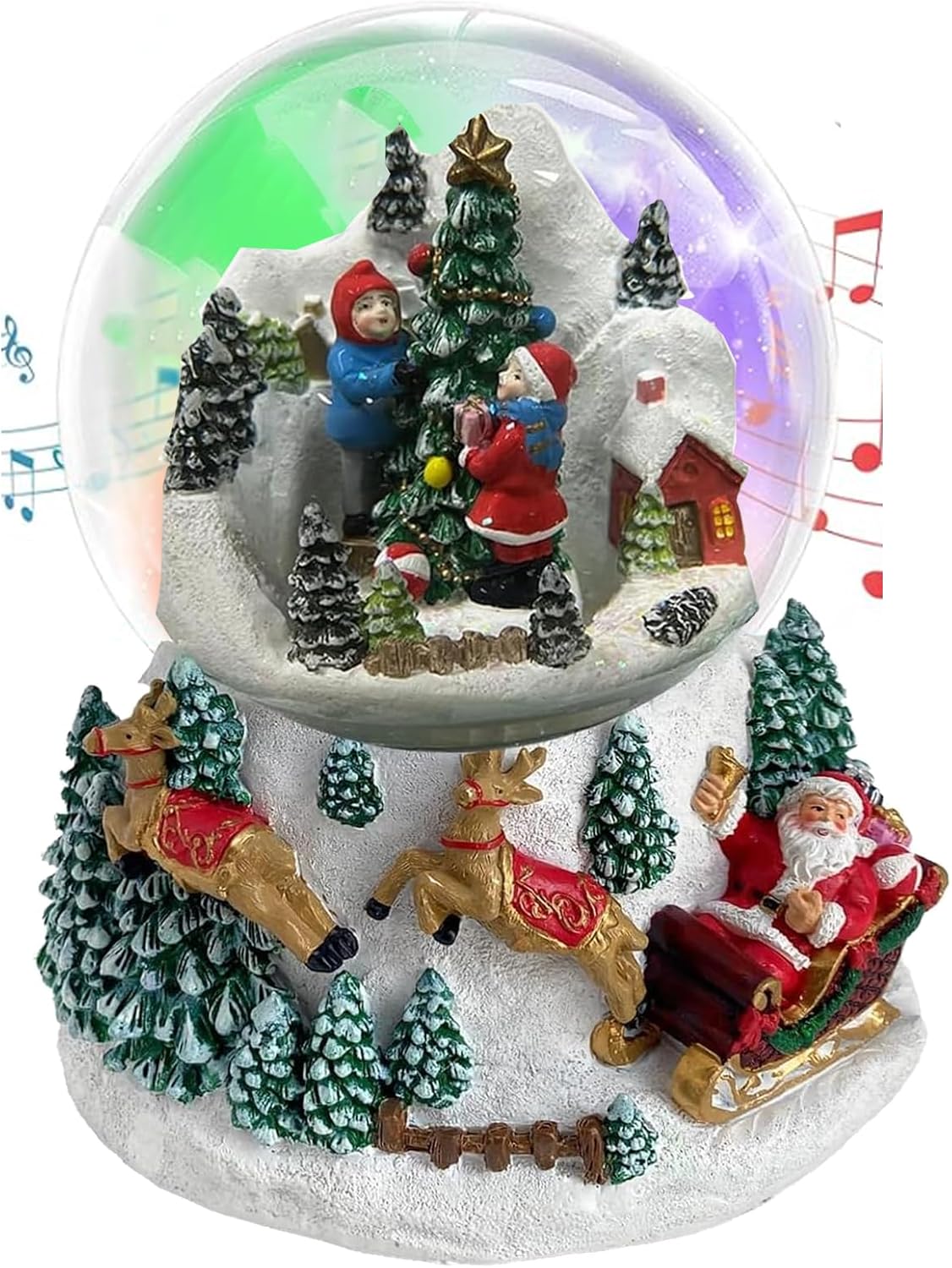 Amazon.com: Koncenttop Christmas Snow Globe, 130mm Rotating Musical ...