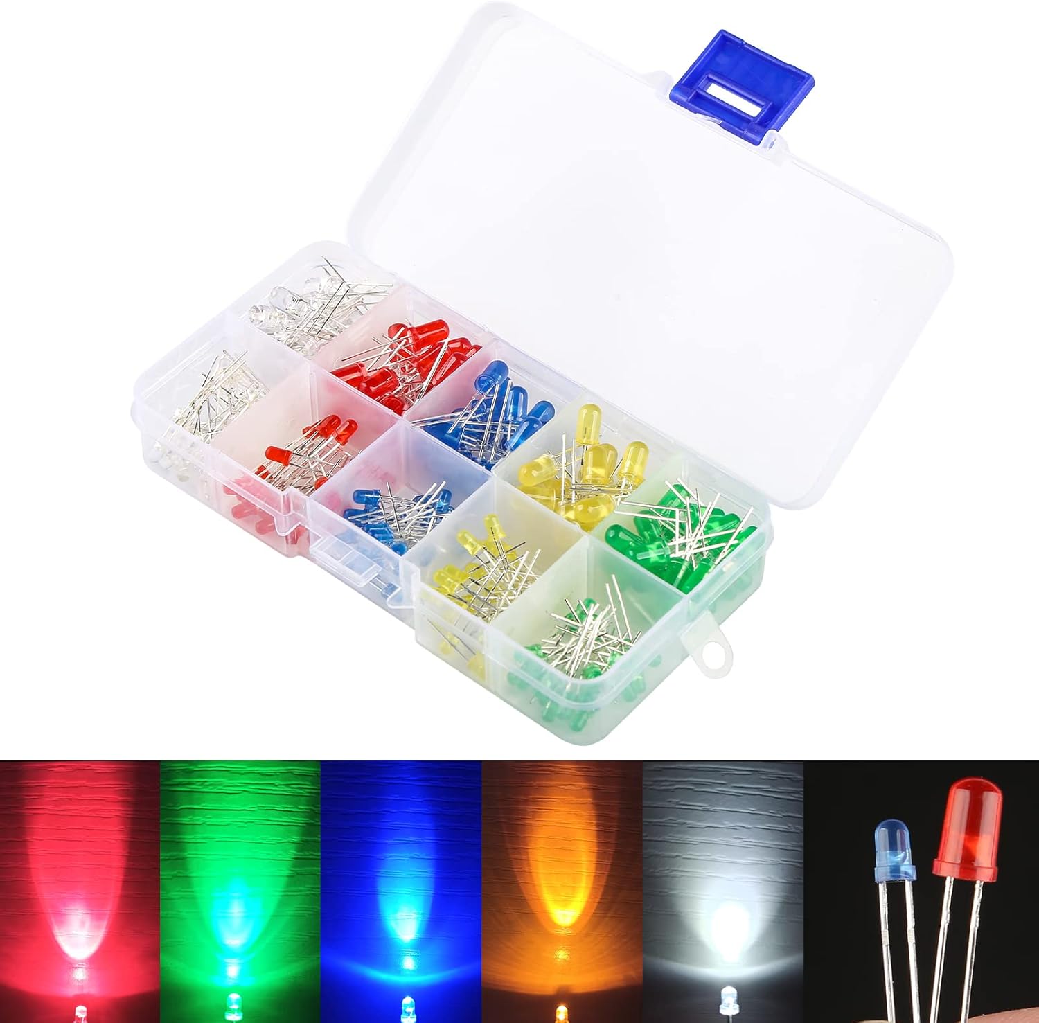 5mm and 3mm R,G,B,W,Y Each 20pcs 25 Degrees for Stage Light high ...