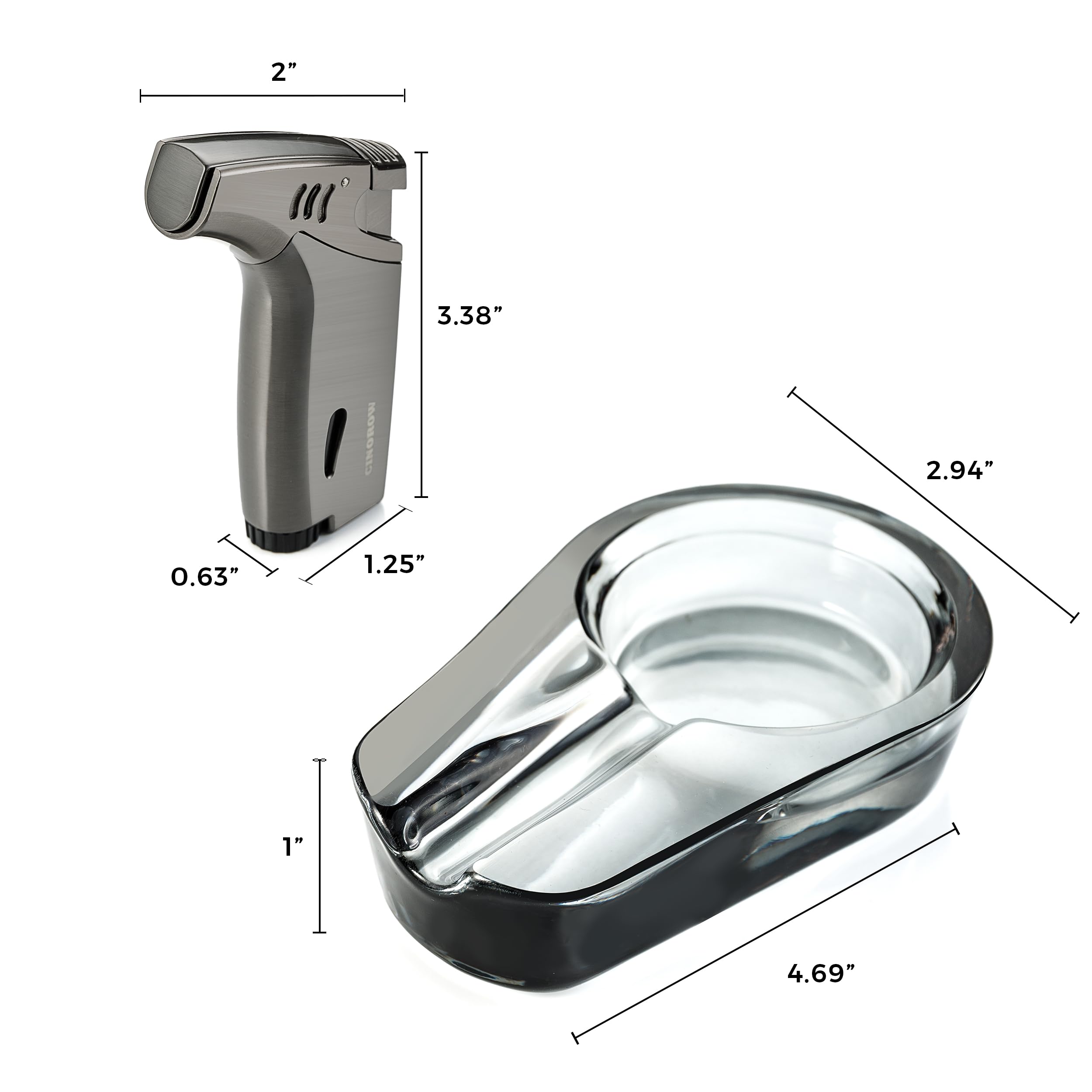 Snapklik.com : Torch Lighter And Ashtray Set, Single Jet Flame Lighter ...