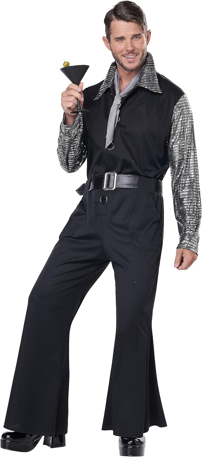 Amazon.com: California Costumes mens Flashy 70's Style Jumpsuit/Adult ...