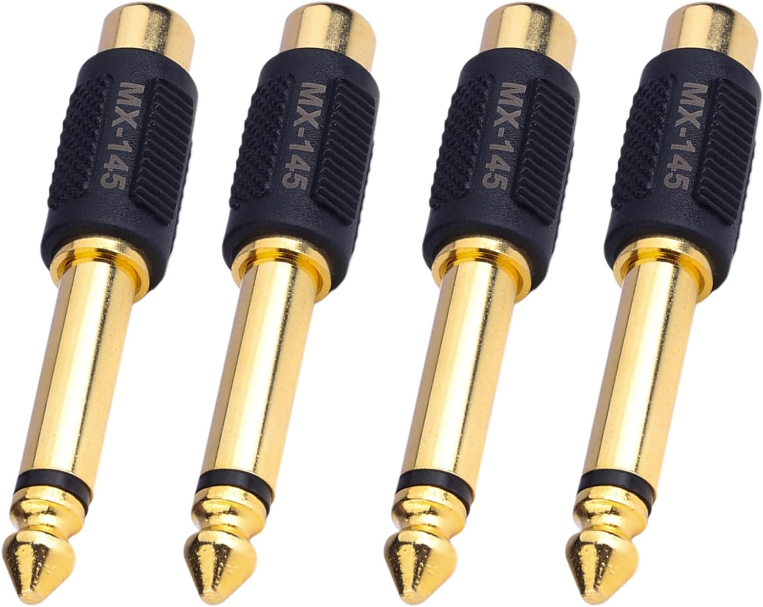 MX P-38 Gold Plated Phono TS 6.35mm (1/4) Mono Male Connector to RCA Female Connector used for ...