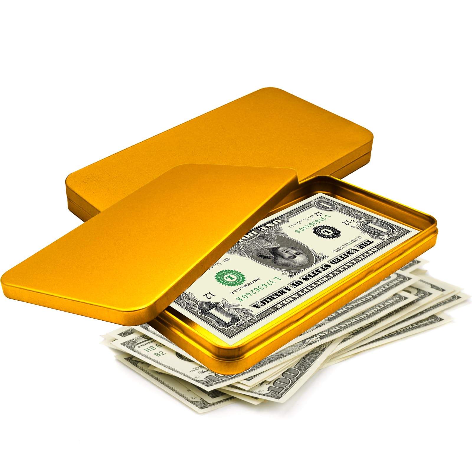 Amazon.com: 2 PCS Gold Metal Cash Box Money Box for Cash Single Row ...