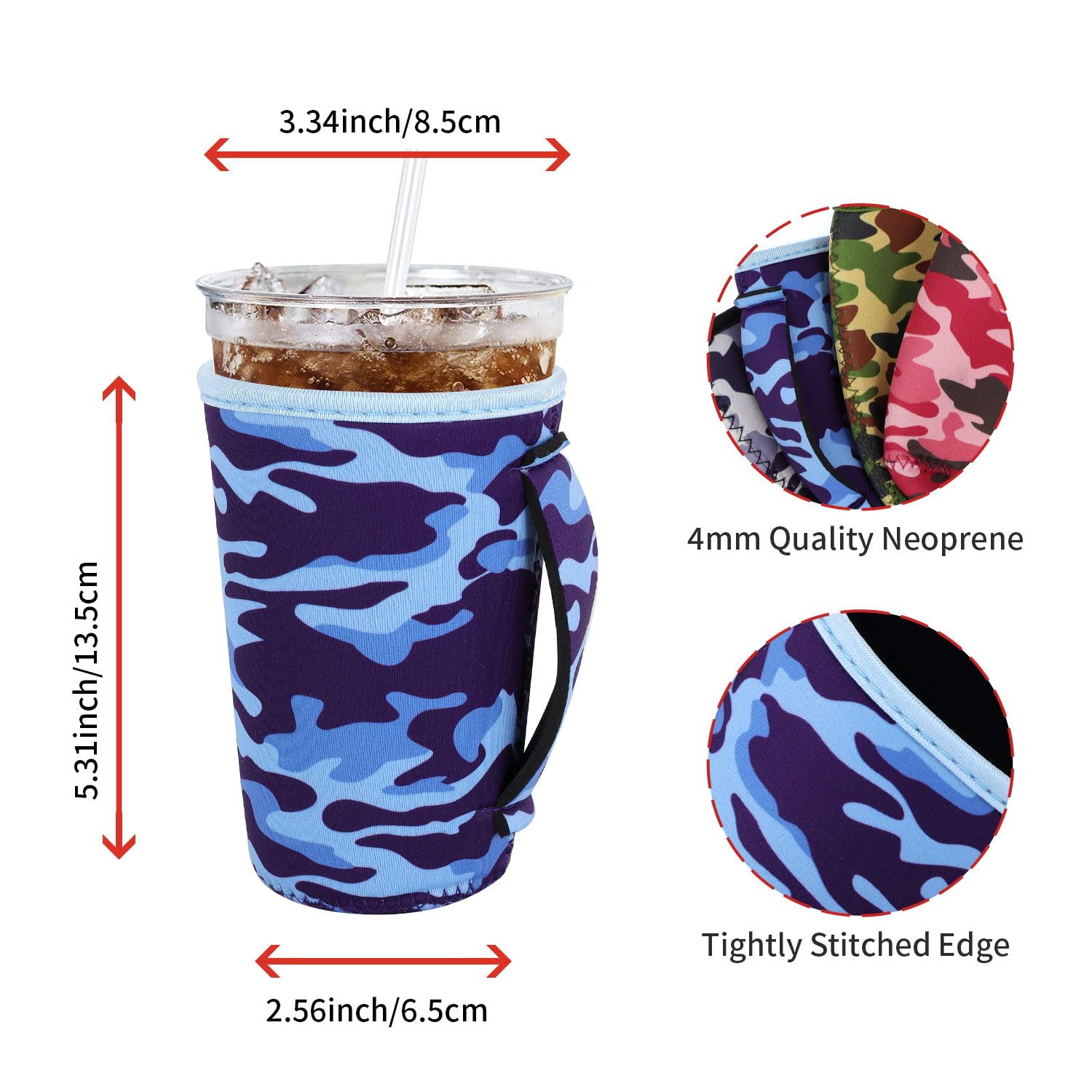 Snapklik.com : 4Pack Reusable Iced Coffee Sleeve Insulator Sleeves For ...