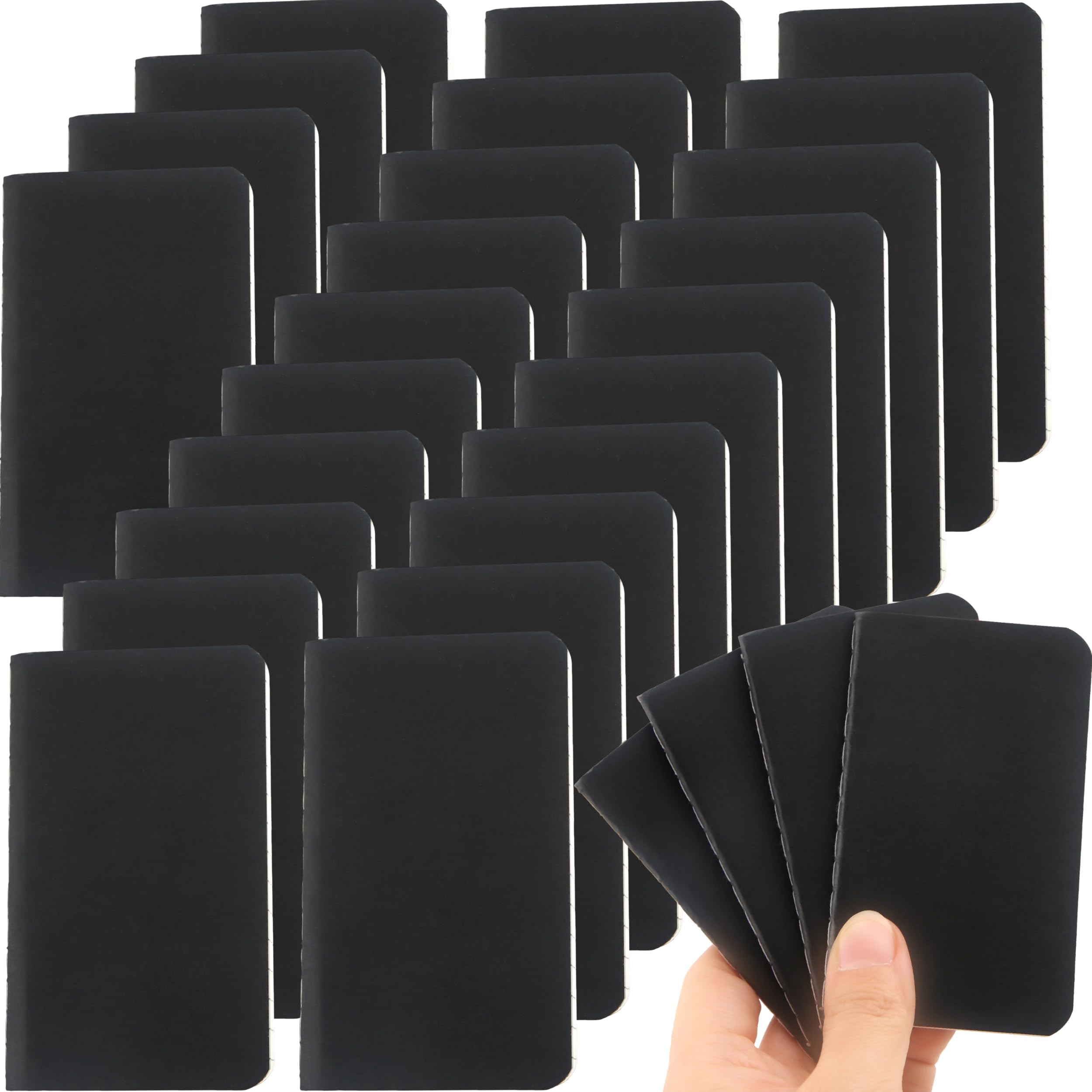 Haconba 24 Pack 2.5'' x 4'' Mini Notebooks Bulk Black Small Pocket Memo ...