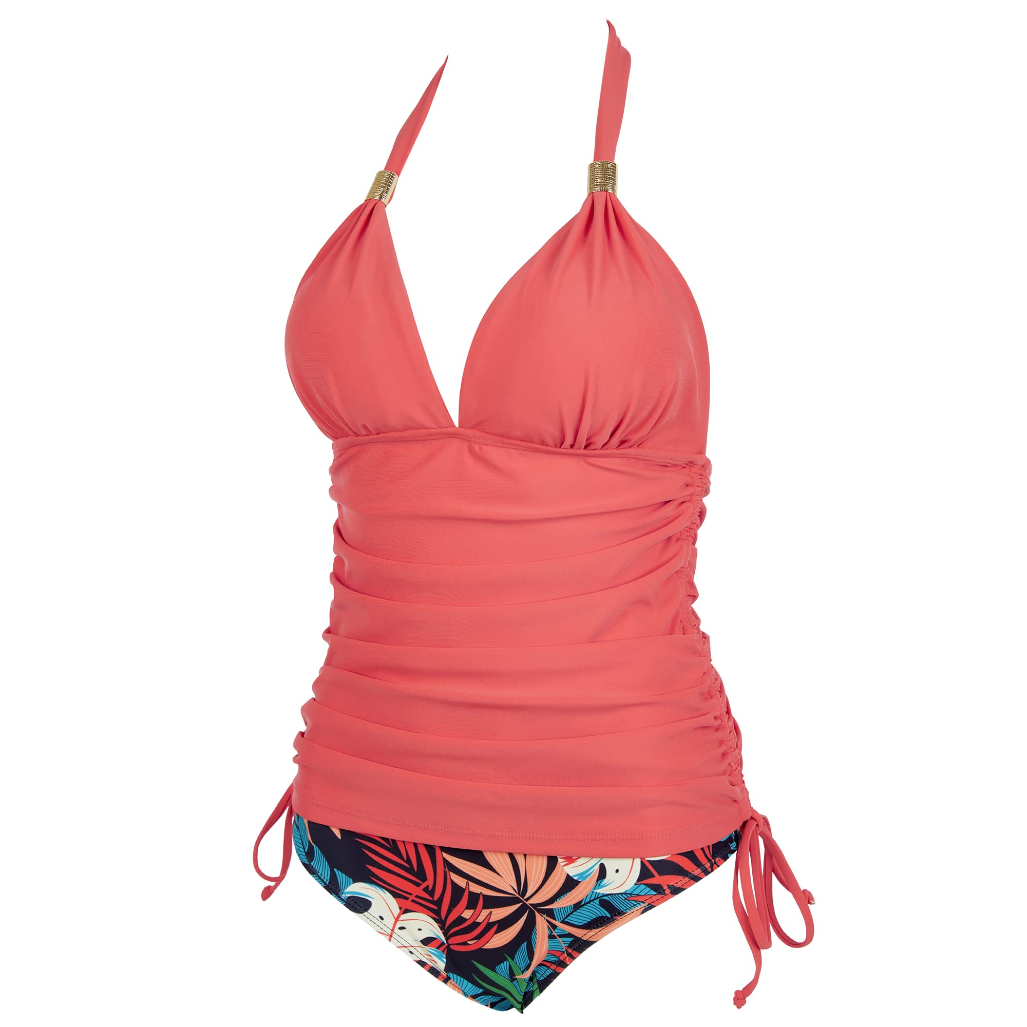 SUUKSESS Women Halter Tankini Bathing Suits Sexy Slimming Tummy Control ...