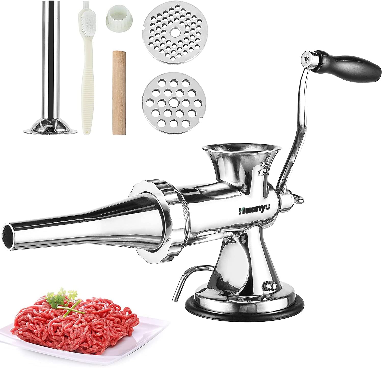Amazon.com: Huanyu Manual Meat Grinder Sausage Stuffer Filler Hand ...