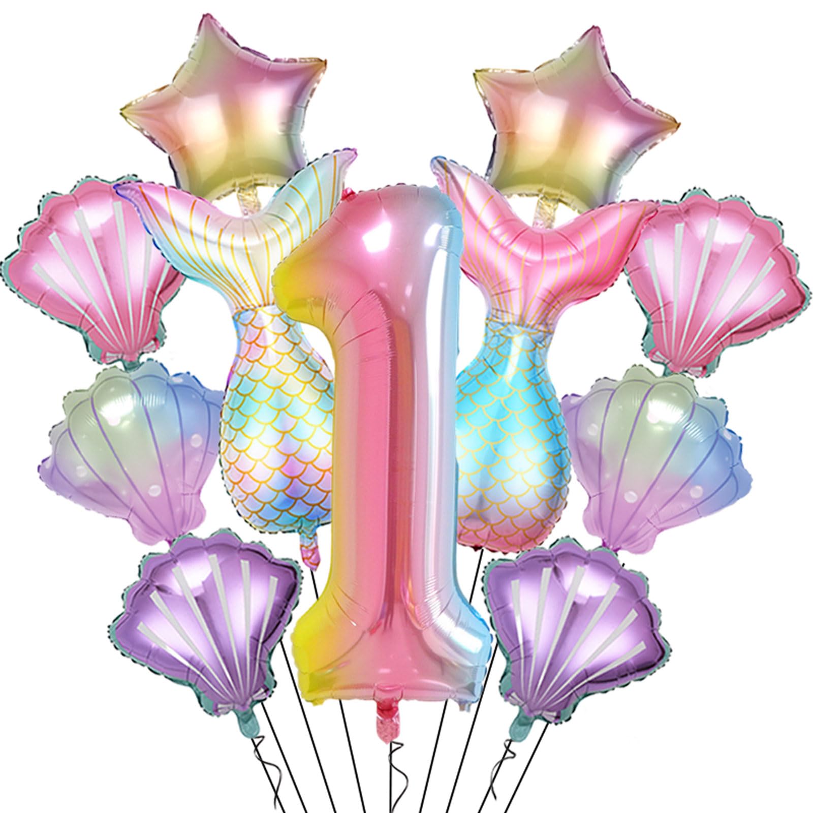 Amazon.com: Mermaid Balloons 1st Mermaid Birthday Decorations, Mermaid ...