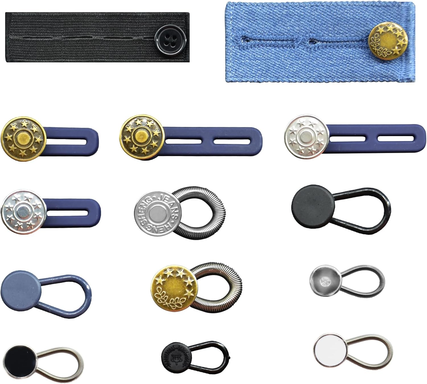 Amazon.com: Button Extenders for Jeans, Elastic Collar Neck Extenders ...