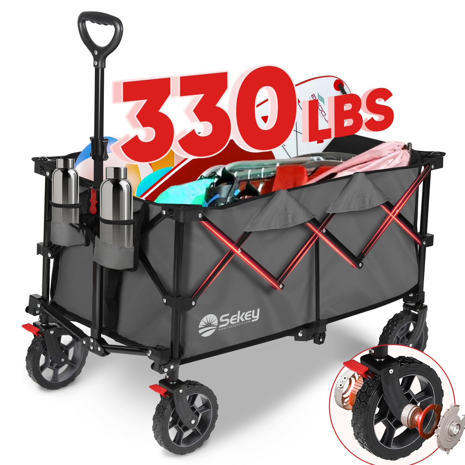 Snapklik.com : Sekey 330lbs Collapsible Foldable Wagon