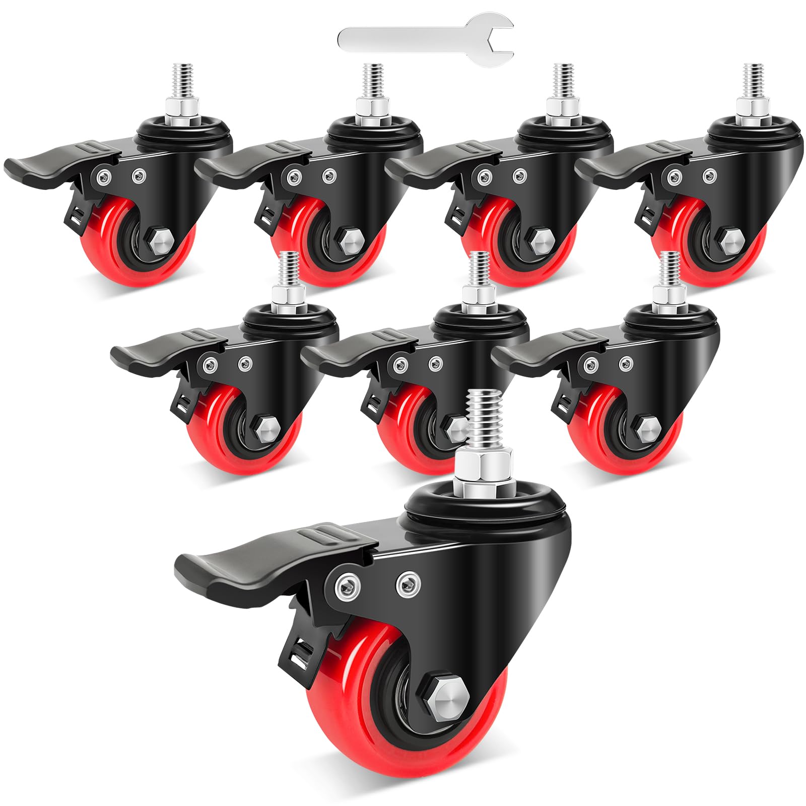 Snapklik.com : Nefish Stem Caster Wheels 2 Inch, 8 Pack, Heavy Duty ...
