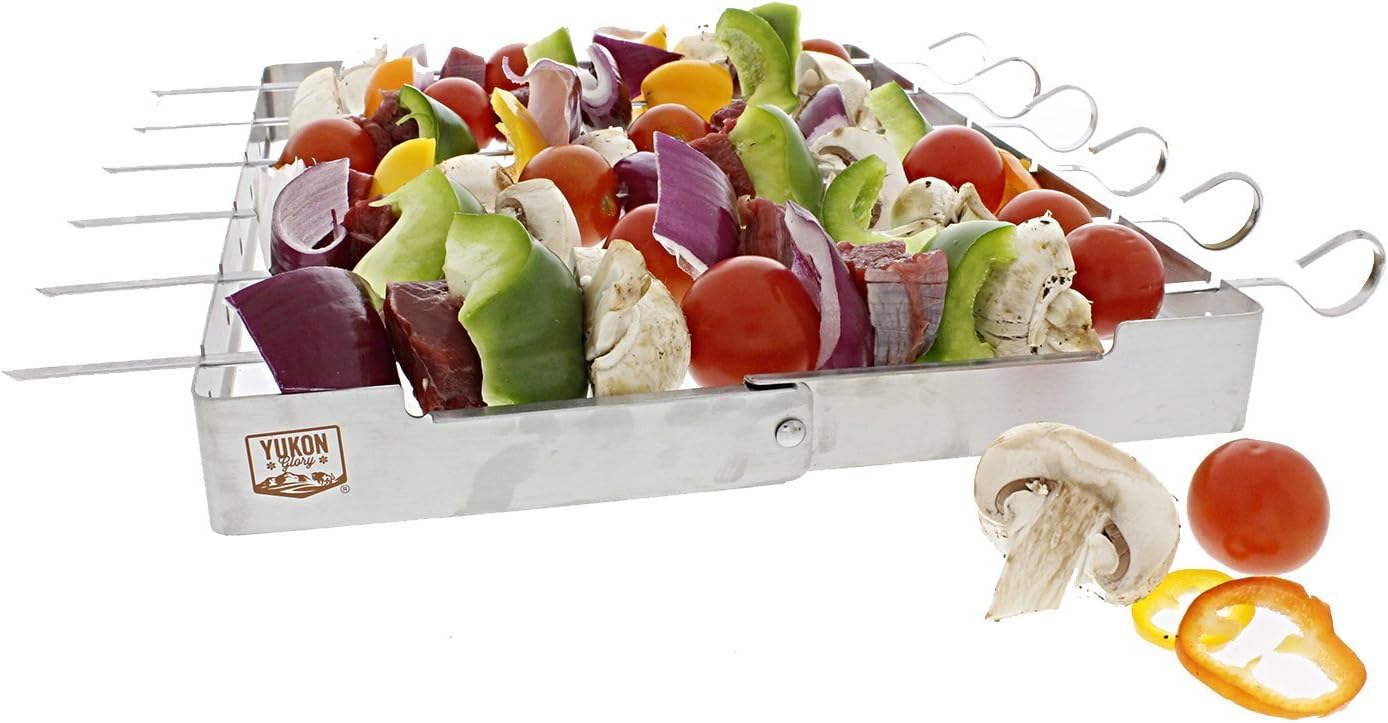 Amazon.com: SIGVAL Shishka Rack - Beefy 7 Wide - 3 Skewer Racks in One ...