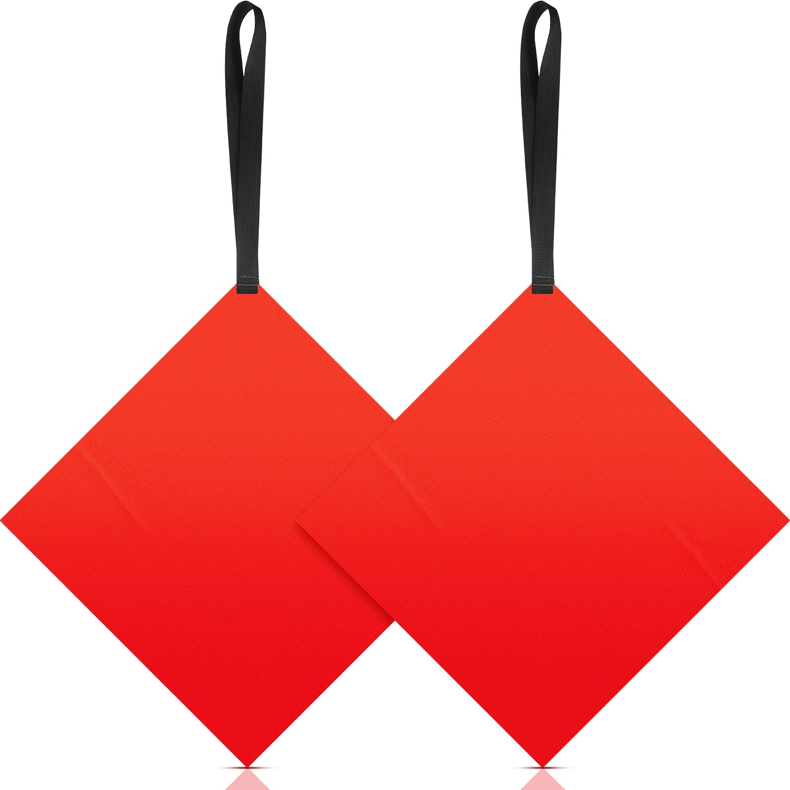 Amazon.com: Oudain 2 Pieces Kayak Tow Flag Red Safety Flags Hooked ...